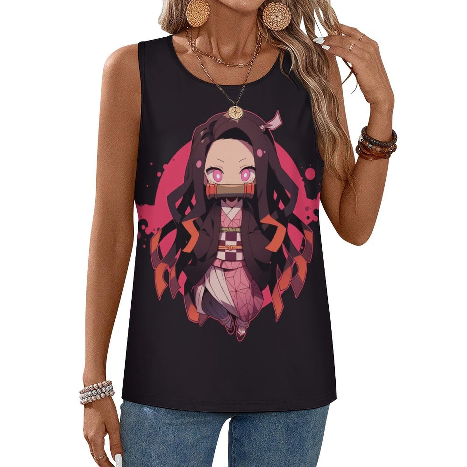 Demon Slayer Nezuko Kamado Sport Vest For Womens Sleeveless Tank Top ...