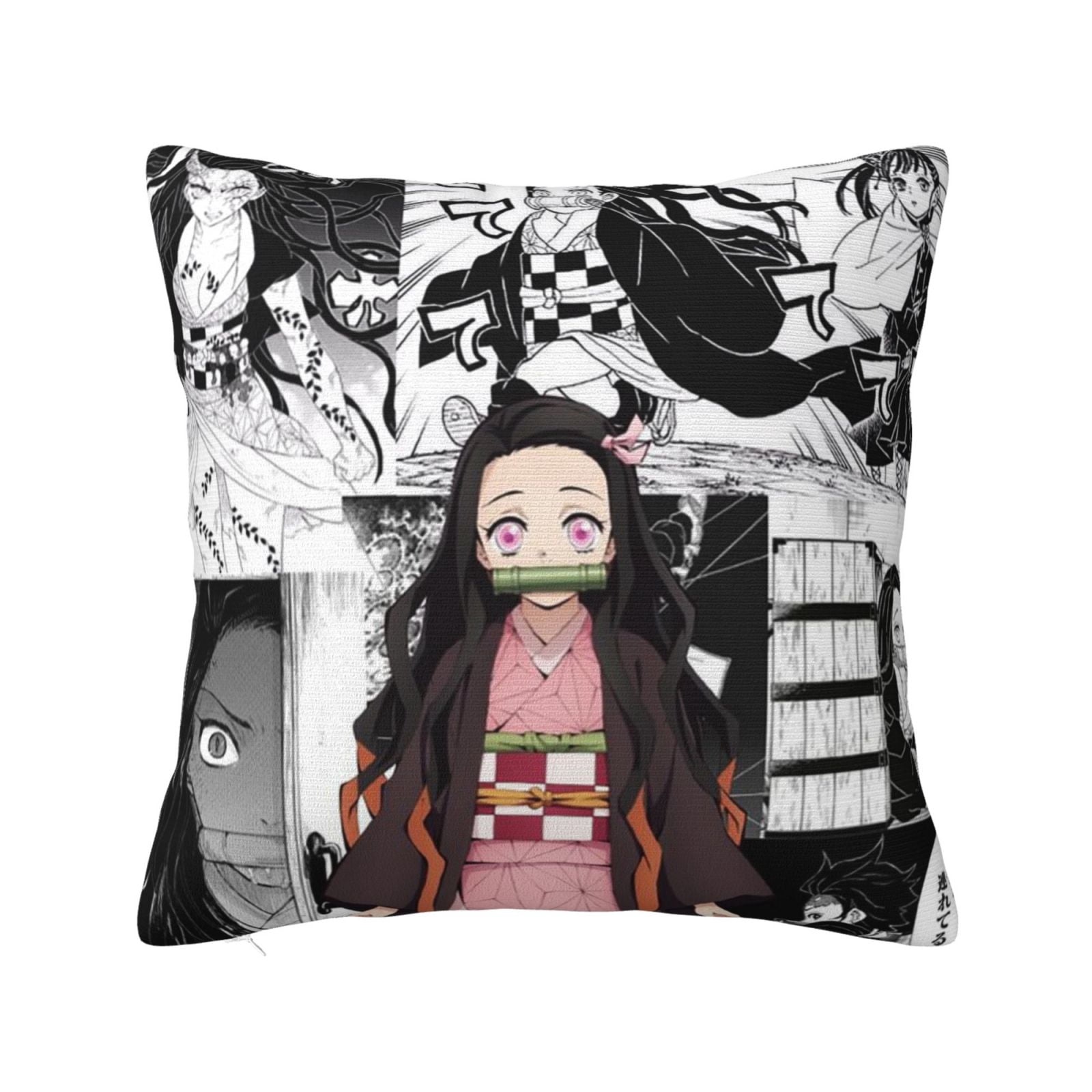 Demon Slayer Nezuko Kamado Throw Pillow Cover Decoration Pillow Case ...