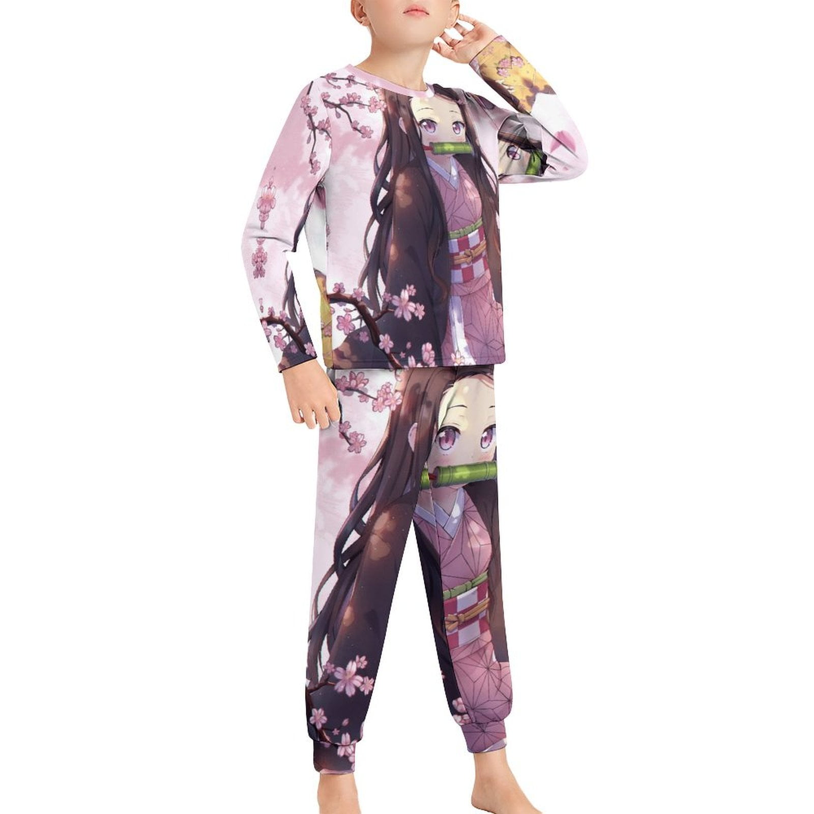 Demon Slayer Nezuko Ki-ds Pajamas 2 Piece Pjs Set Little Big Bo-ys Gi ...