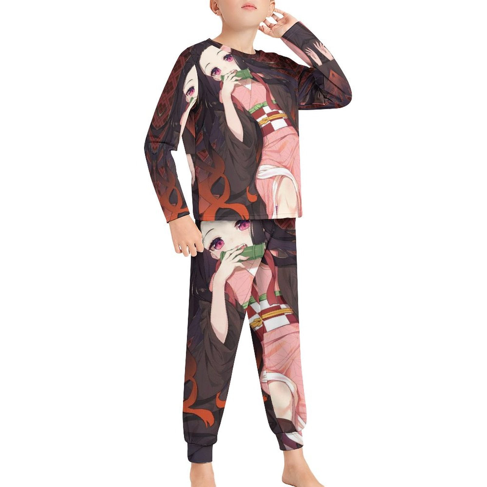 Demon Slayer Nezuko Ki-ds Pajamas 2 Piece Pjs Set Little Big Bo-ys Gi ...