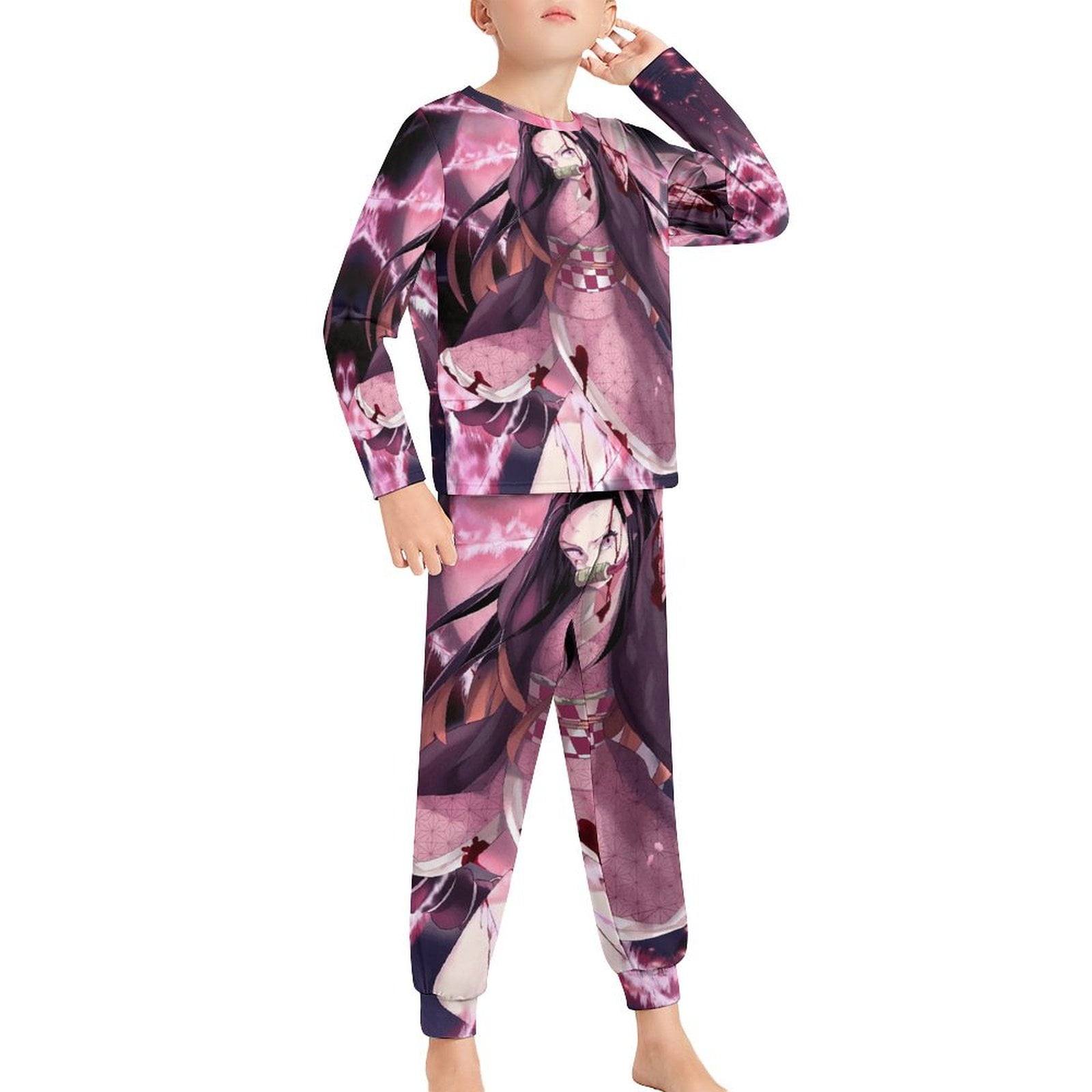 Demon Slayer Nezuko Ki-ds Pajamas 2 Piece Pjs Set Little Big Bo-ys Gi-rls Sleepwear - Walmart.com