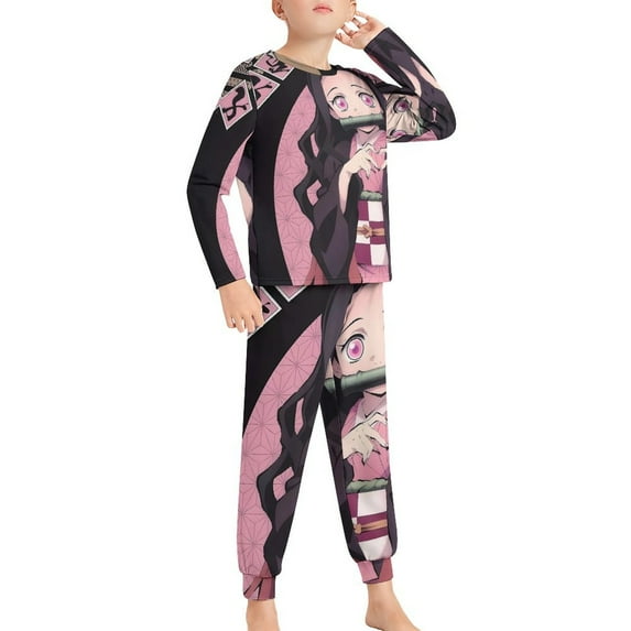 Demon Slayer Nezuko Ki-ds Pajamas 2 Piece Pjs Set Little Big Bo-ys Gi ...
