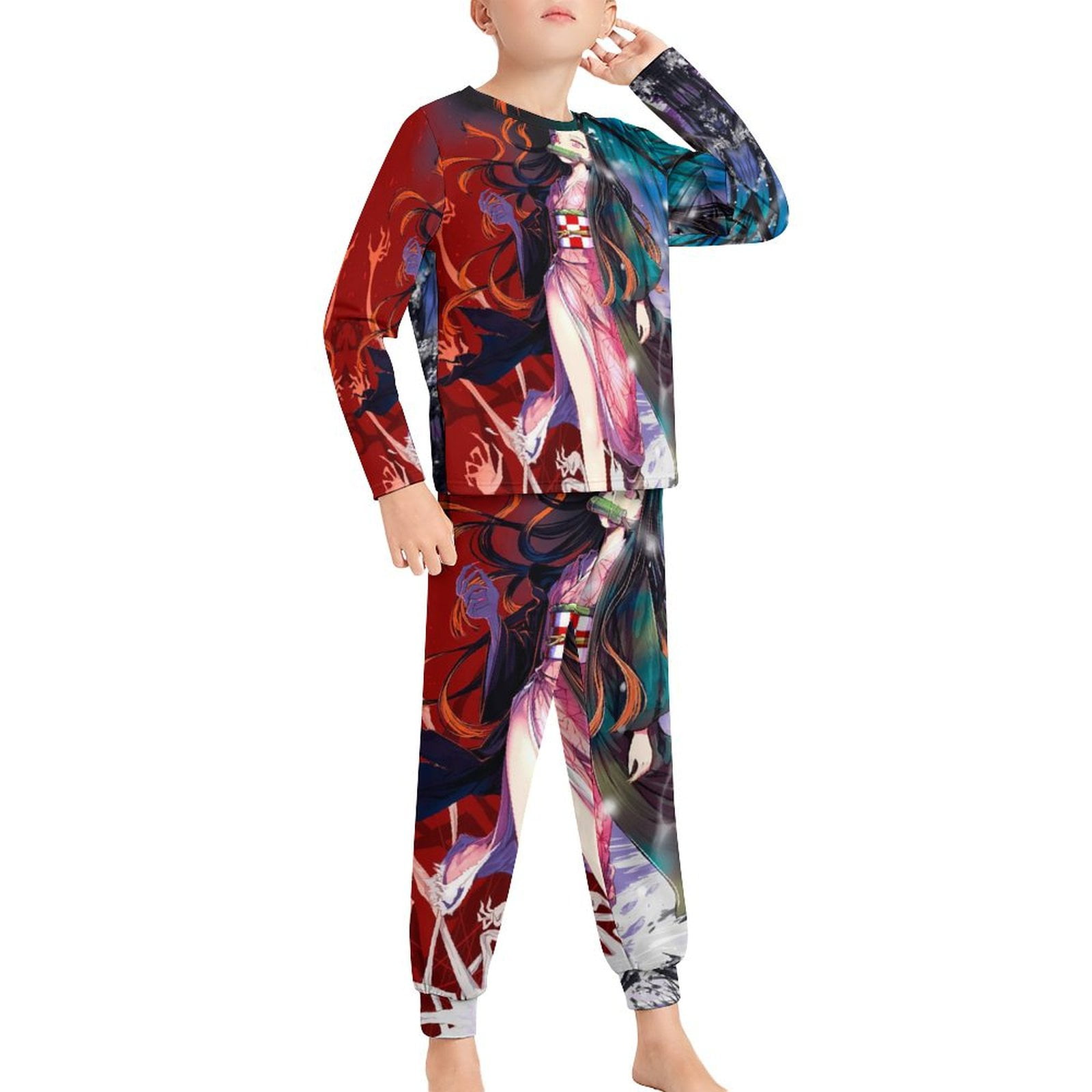 Demon Slayer Nezuko Ki-ds Pajamas 2 Piece Pjs Set Little Big Bo-ys Gi-rls Sleepwear - Walmart.com