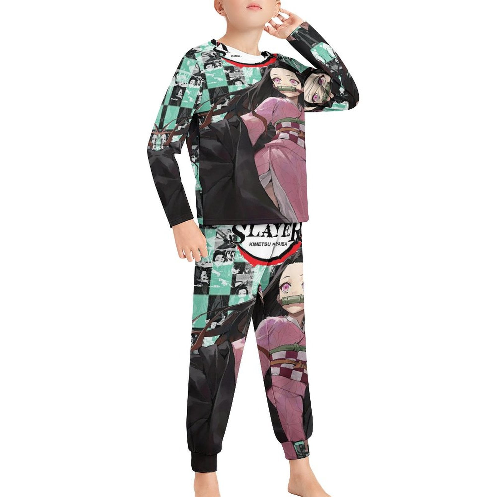 Demon Slayer Nezuko Ki-ds Pajamas 2 Piece Pjs Set Little Big Bo-ys Gi-rls Sleepwear - Walmart.com