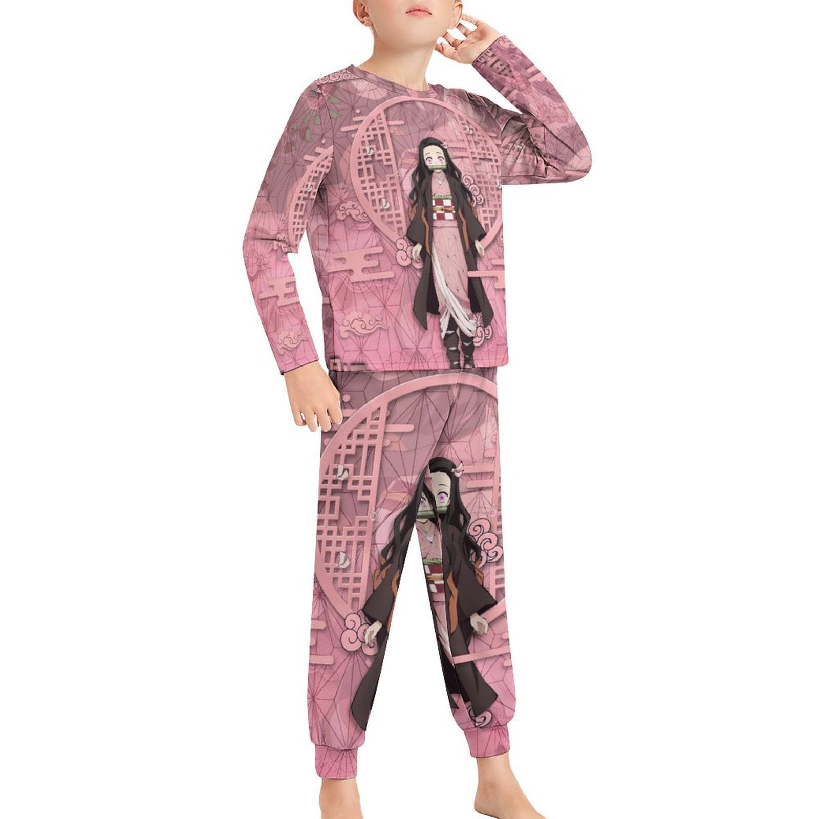 Demon Slayer Nezuko Ki-ds Pajamas 2 Piece Pjs Set Little Big Bo-ys Gi-rls Sleepwear - Walmart.com