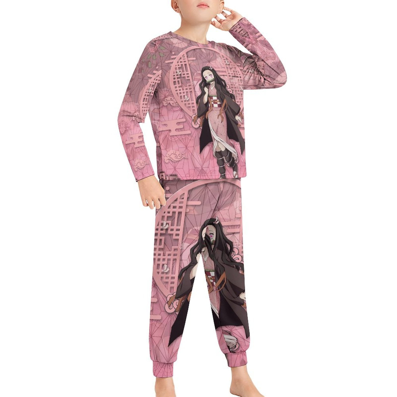 Demon Slayer Nezuko Ki-ds Pajamas 2 Piece Pjs Set Little Big Bo-ys Gi ...