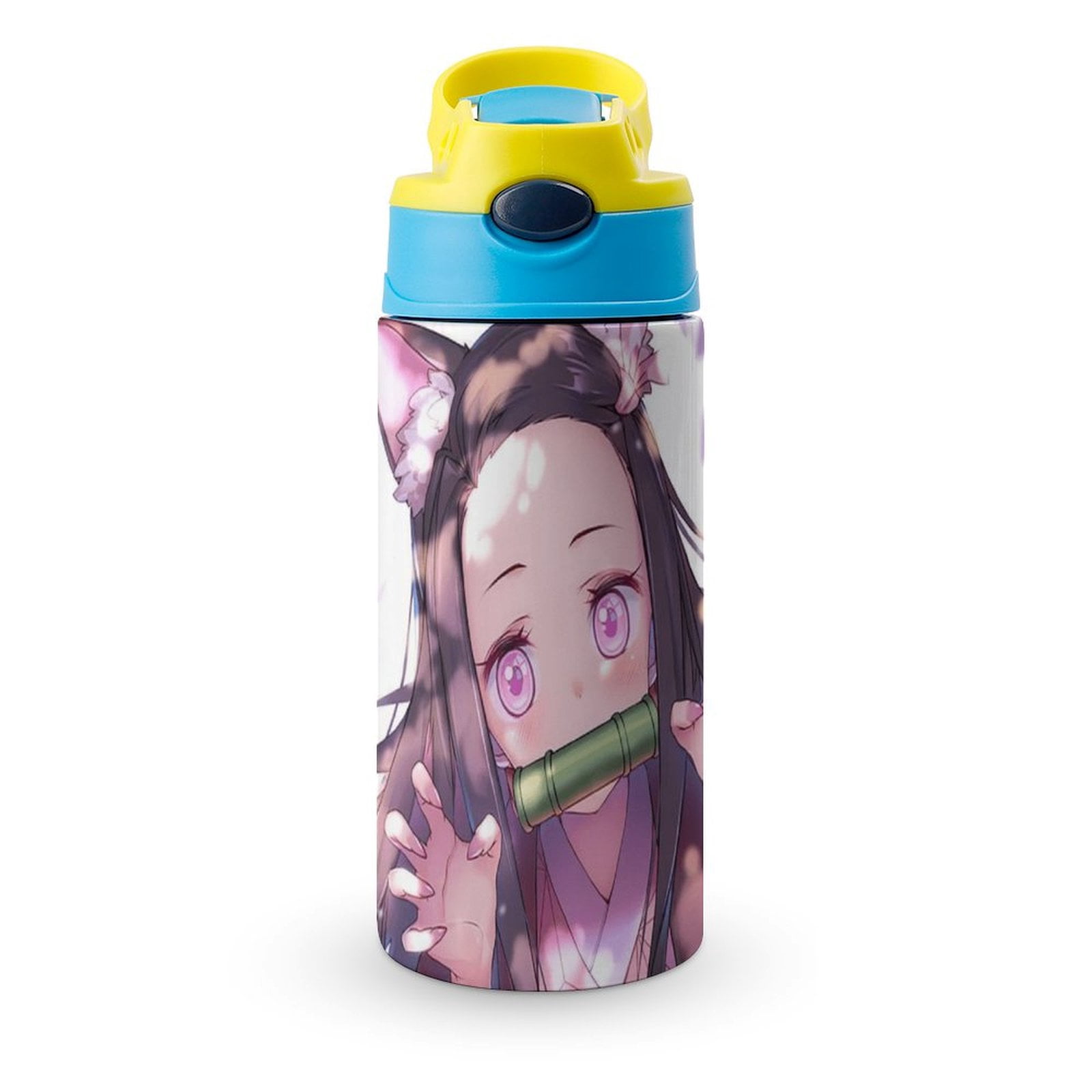 Demon Slayer Nezuko Kids Straw Water Bottle, Stainless Steel Vacuum ...
