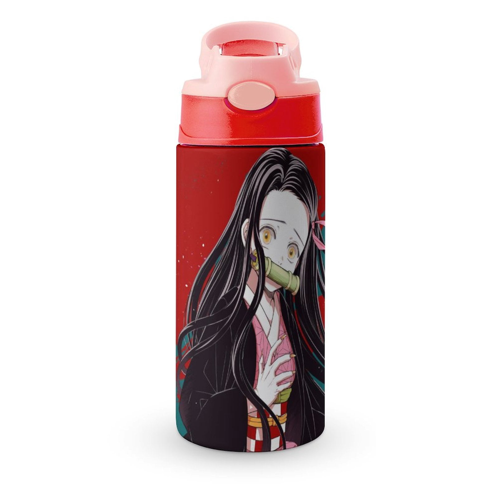 Demon Slayer Nezuko Kids Straw Water Bottle, Stainless Steel Vacuum ...