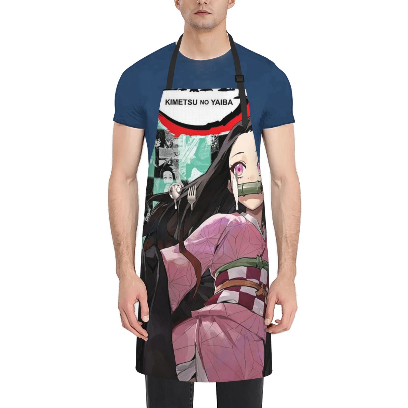 Demon Slayer Nezuko Kitchen Cooking Aprons Adjustable Waterproof Apron ...
