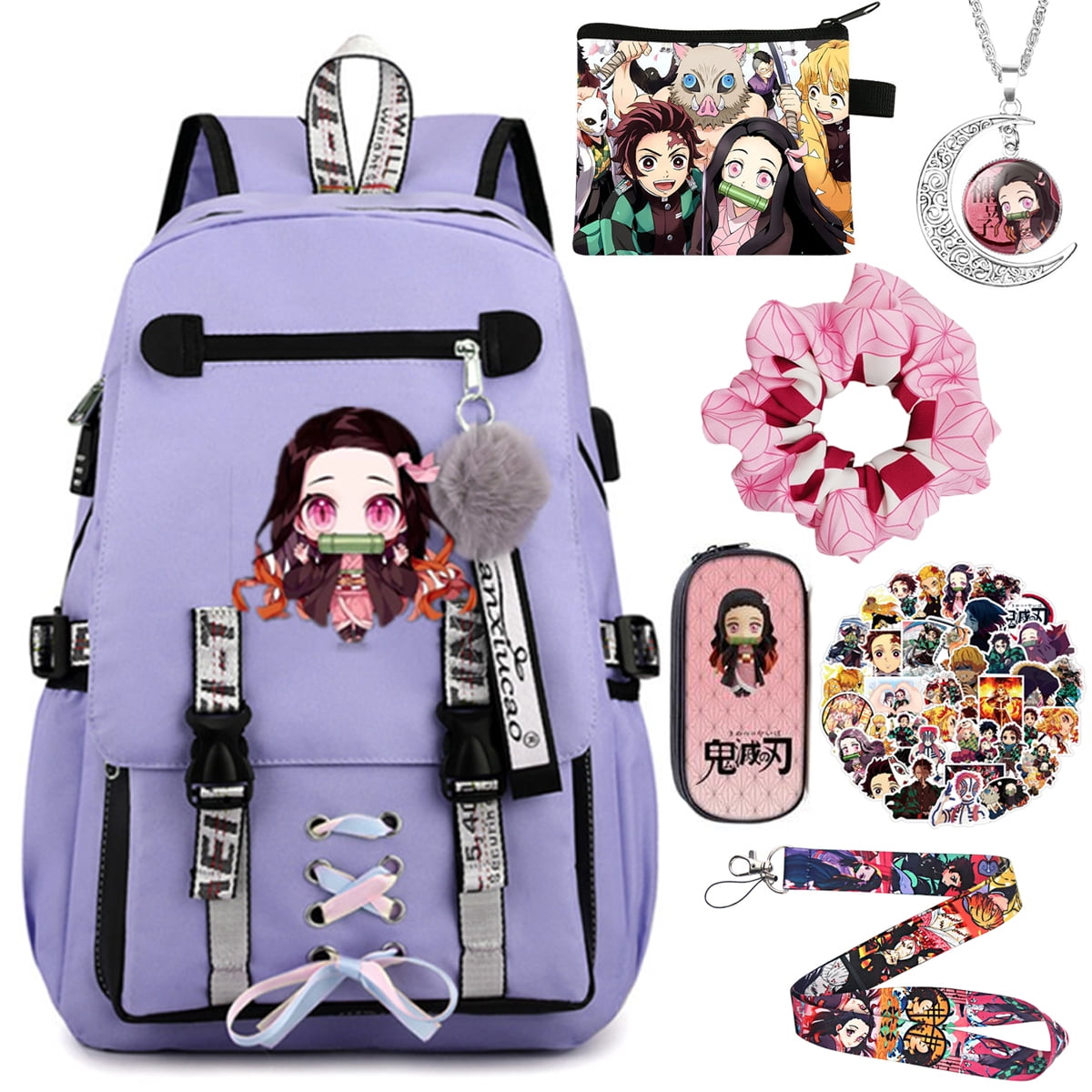 Demon Slayer Nezuko Laptop Backpacks, Student School Bag - Walmart.com