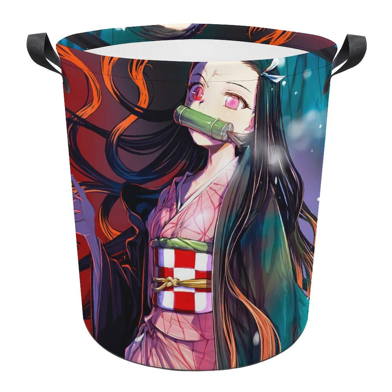 Demon Slayer Nezuko Laundry Hamper Circular Foldable Large Storage ...