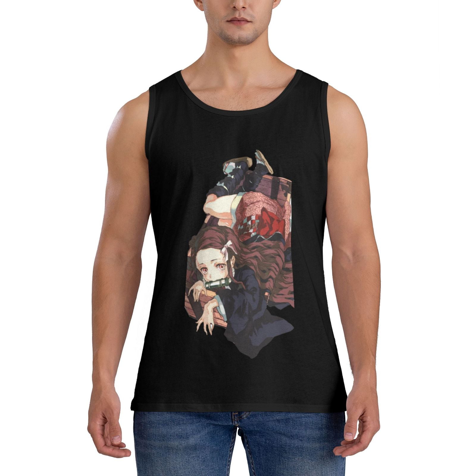 Demon Slayer Nezuko Men'S Tank Top Shirt Summer Sleeveless T-Shirts ...