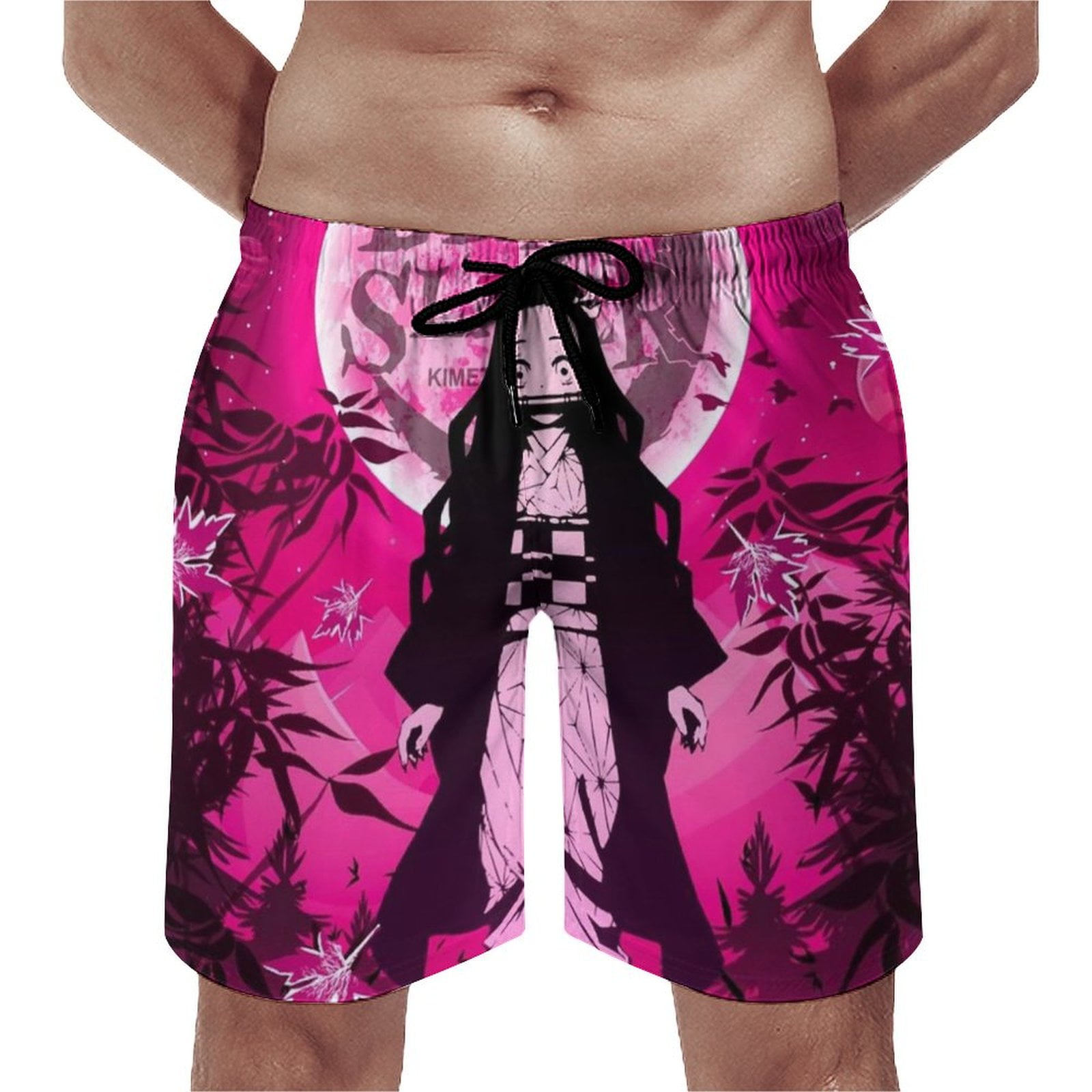 Demon Slayer Nezuko Men's Swim Trunks Quick Dry Beach Board Shorts ...