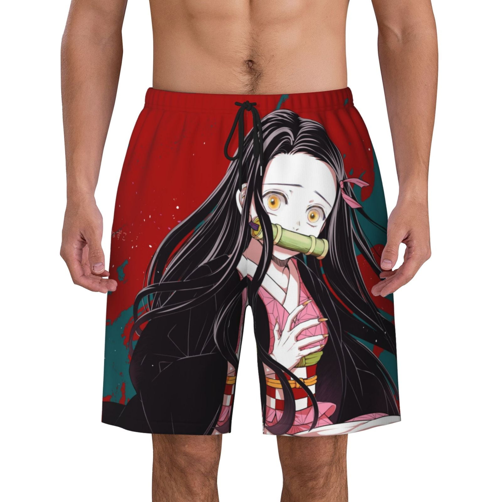 Demon Slayer Nezuko Men's Swim Trunks Quick Dry Board Shorts Bathing ...