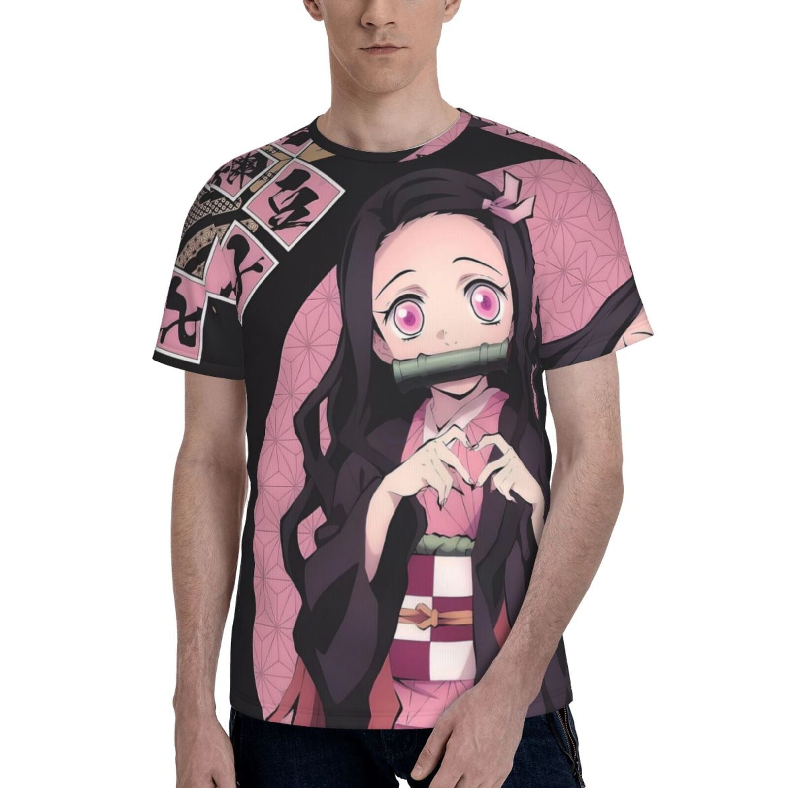 Demon Slayer Nezuko Mens 3d Graphic Print Shirts Casual Short Sleeve ...