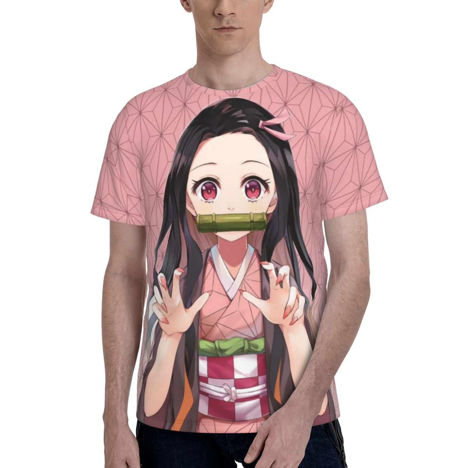 Demon Slayer Nezuko Mens 3d Graphic Print Shirts Casual Short Sleeve ...