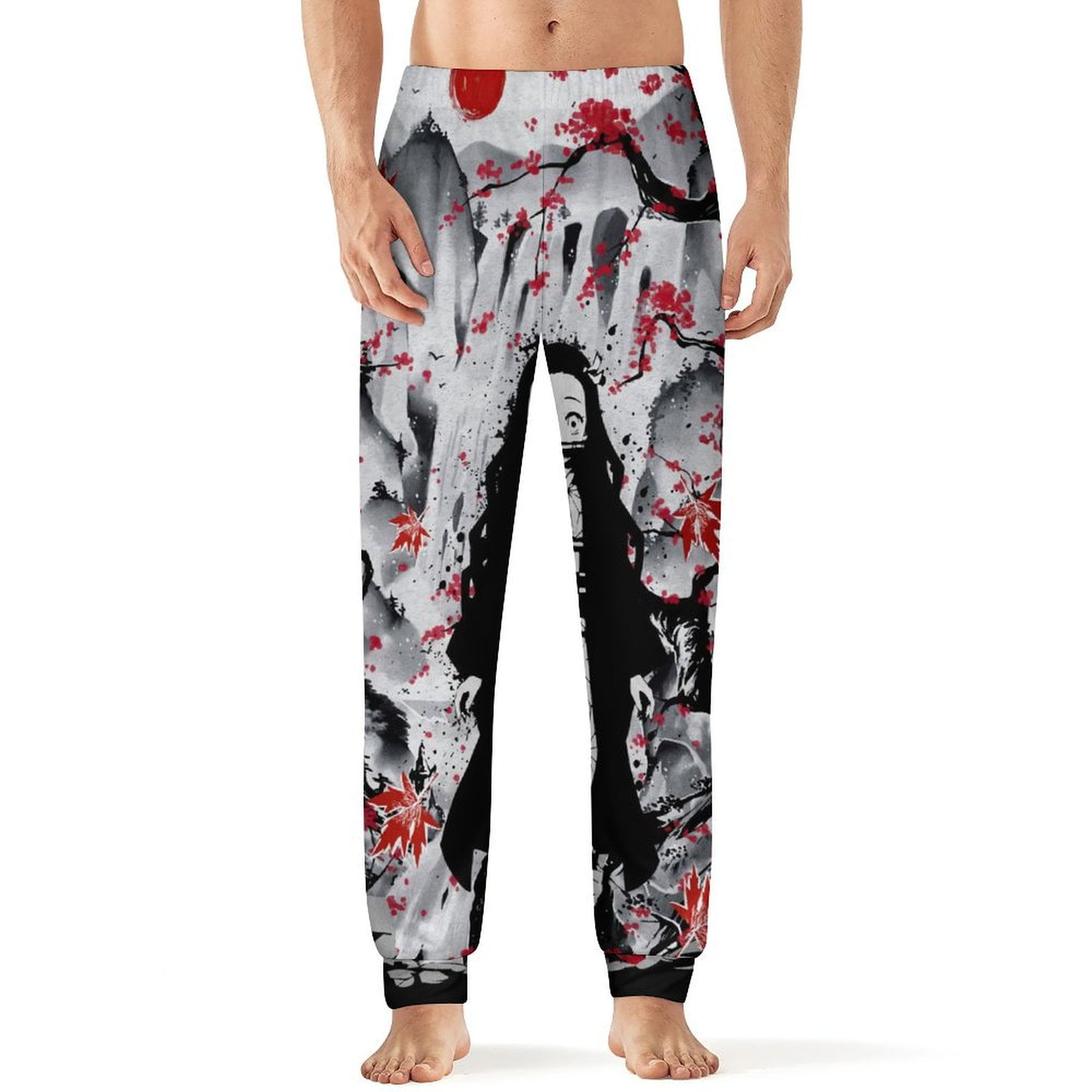 Demon Slayer Nezuko Mens PJ Pajama Pants Bottoms Lounge Pants Sleepwear ...