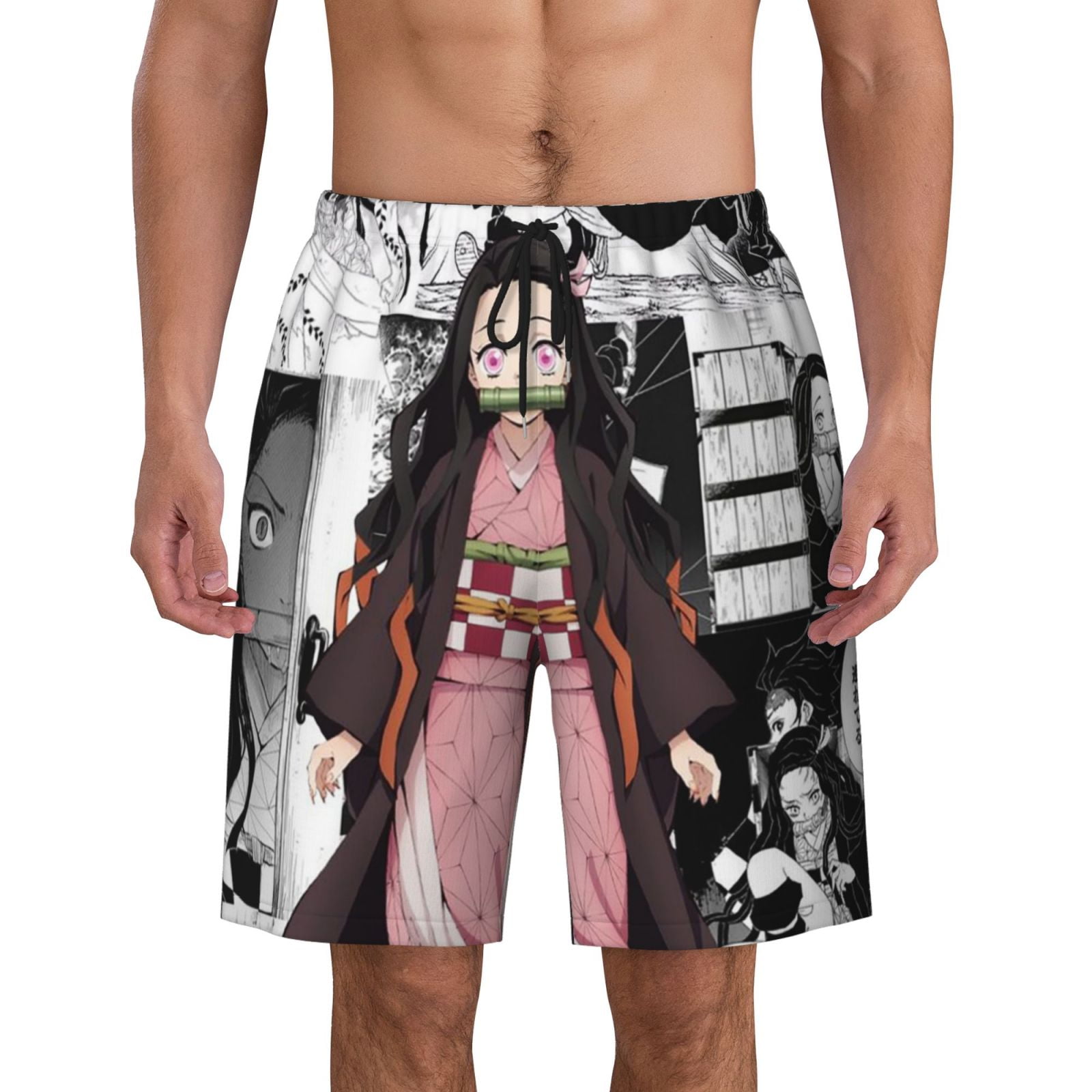 Demon Slayer Nezuko Mens Swim Trunks Quick Dry Board Shorts Beach ...