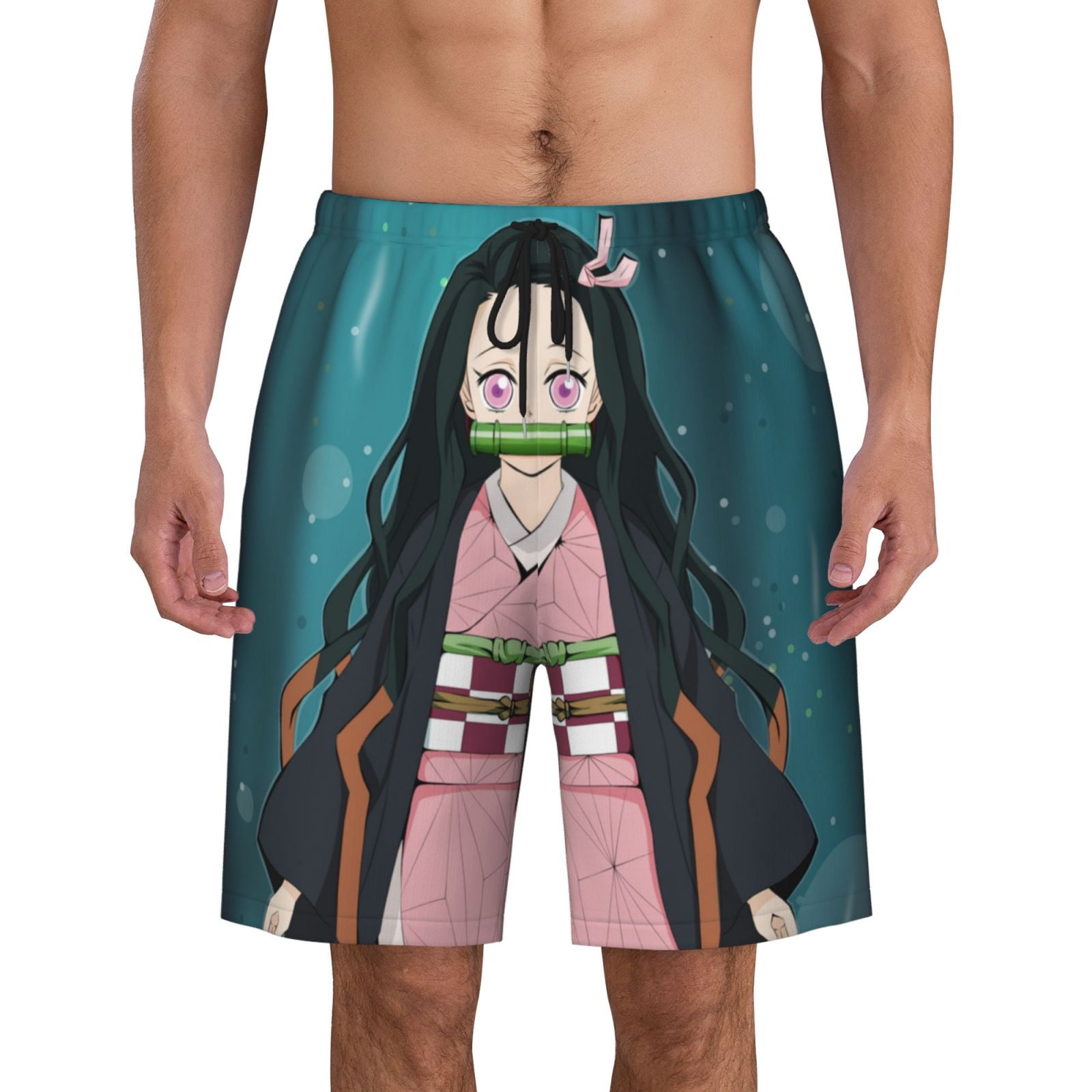 Demon Slayer Nezuko Mens Swim Trunks Quick Dry Board Shorts Beach ...