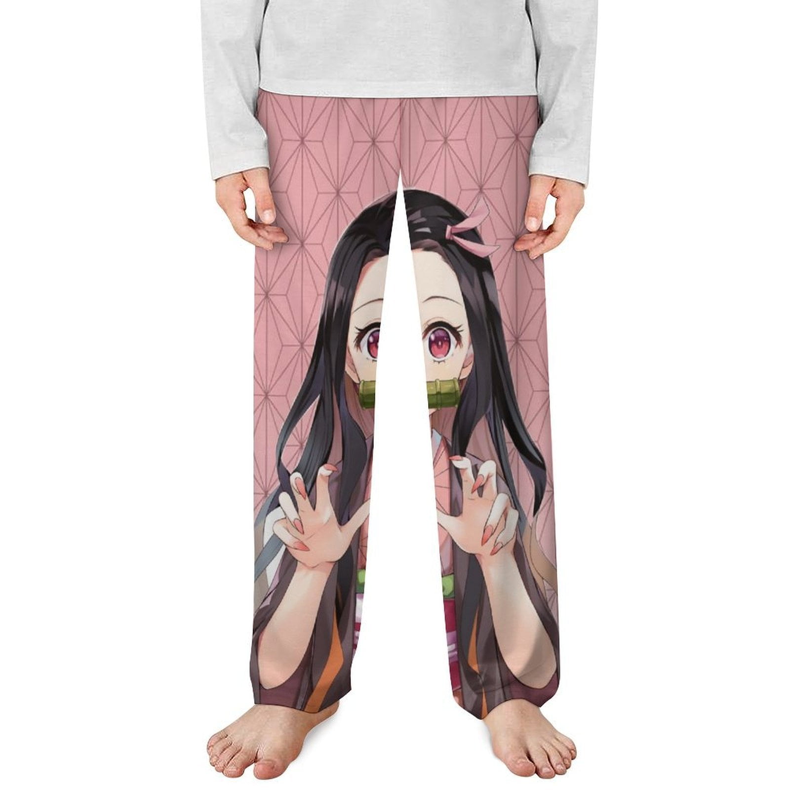 Demon Slayer Nezuko Pajama Pants Long Sleep Pants Soft Elastic Waist PJ ...