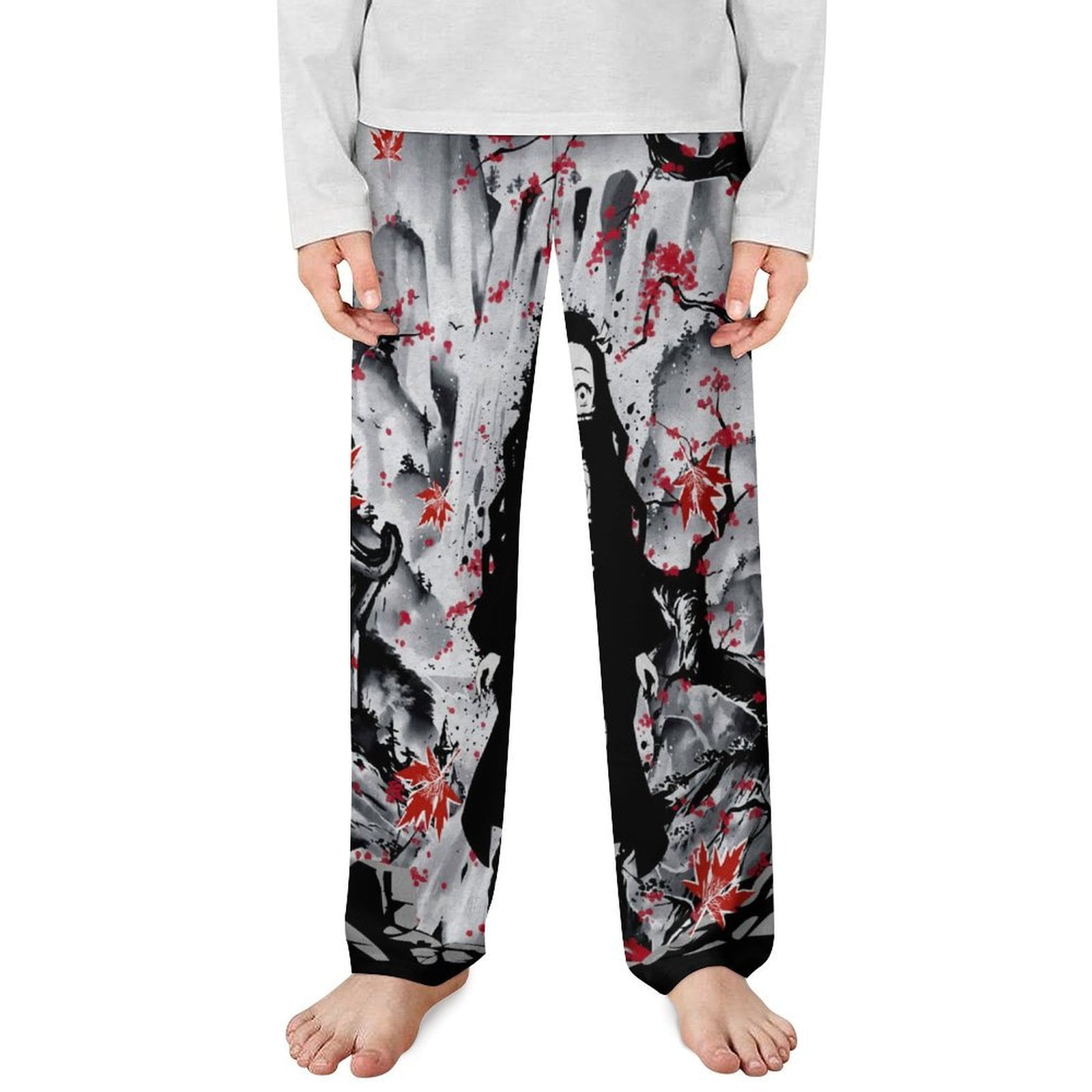 Demon Slayer Nezuko Pajama Pants Long Sleep Pants Soft Elastic Waist PJ ...
