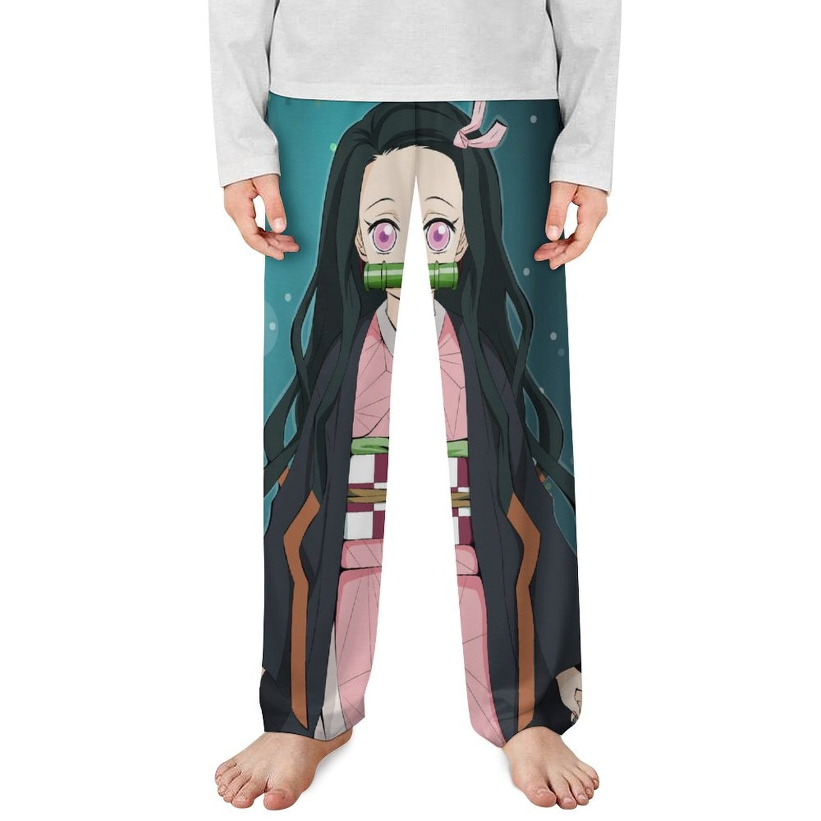 Demon Slayer Nezuko Pajama Pants Long Sleep Pants Soft Elastic Waist PJ ...