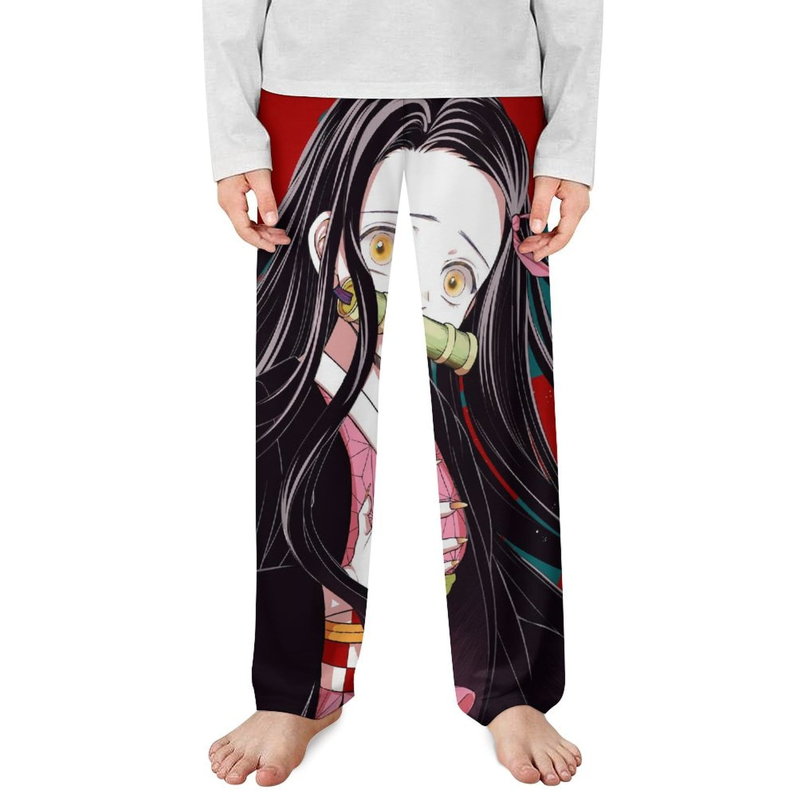 Demon Slayer Nezuko Pajama Pants Long Sleep Pants Soft Elastic Waist PJ ...