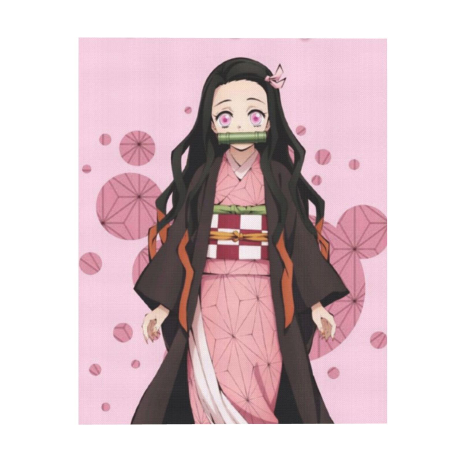 Demon Slayer Nezuko Pink Canvas Decorative Poster Art Picture Painting ...