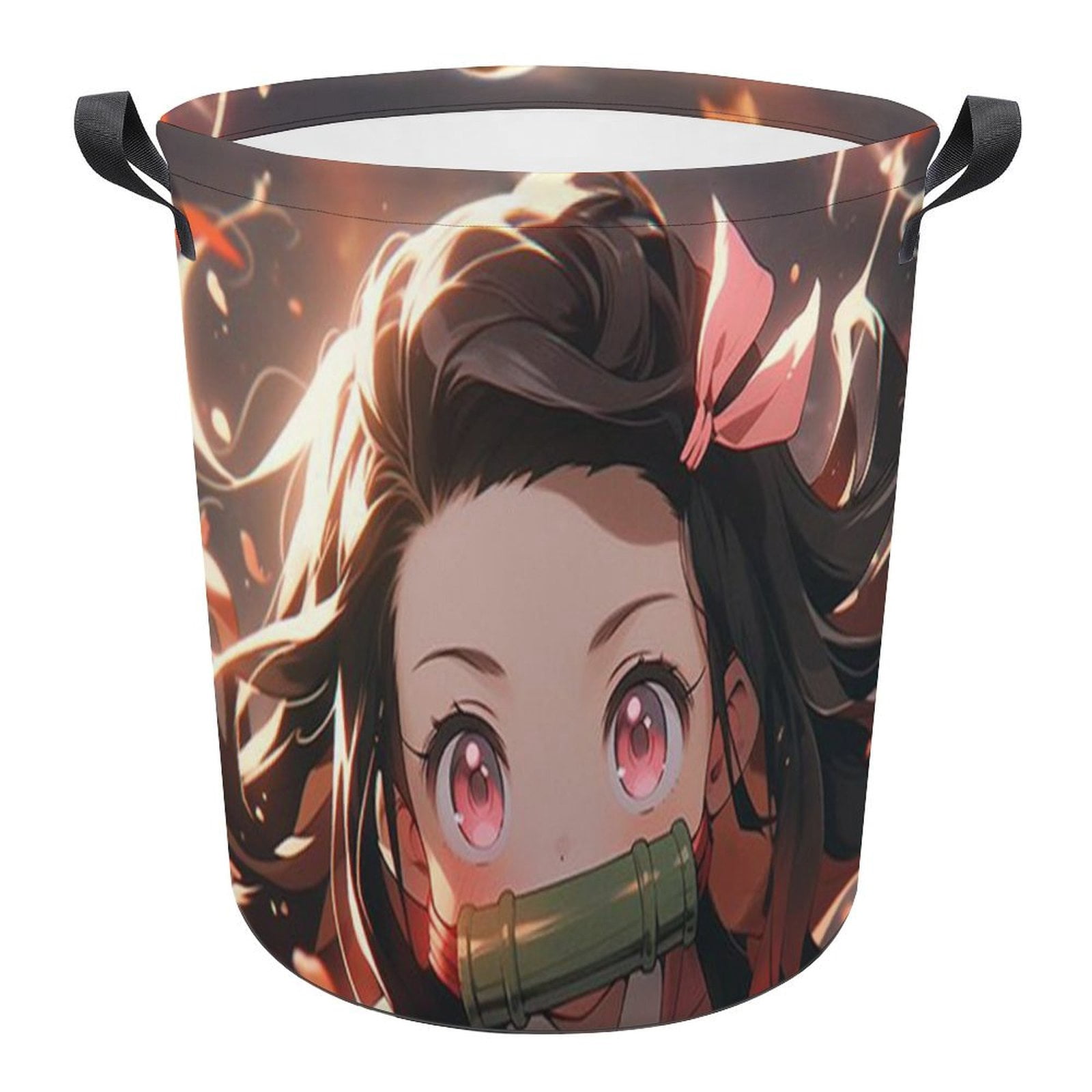 Demon Slayer Nezuko Poster Laundry Hamper Circular Foldable Large ...