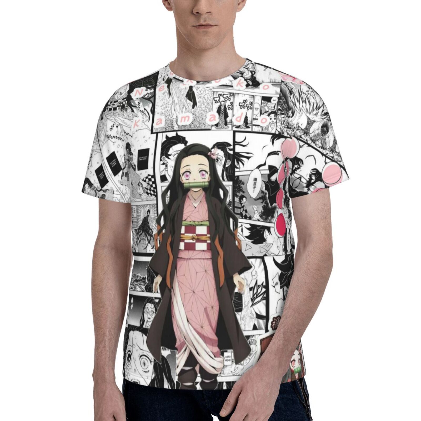 Demon Slayer Nezuko Shirt 3d Printed T Shirt Crewneck Short Sleeve Top ...