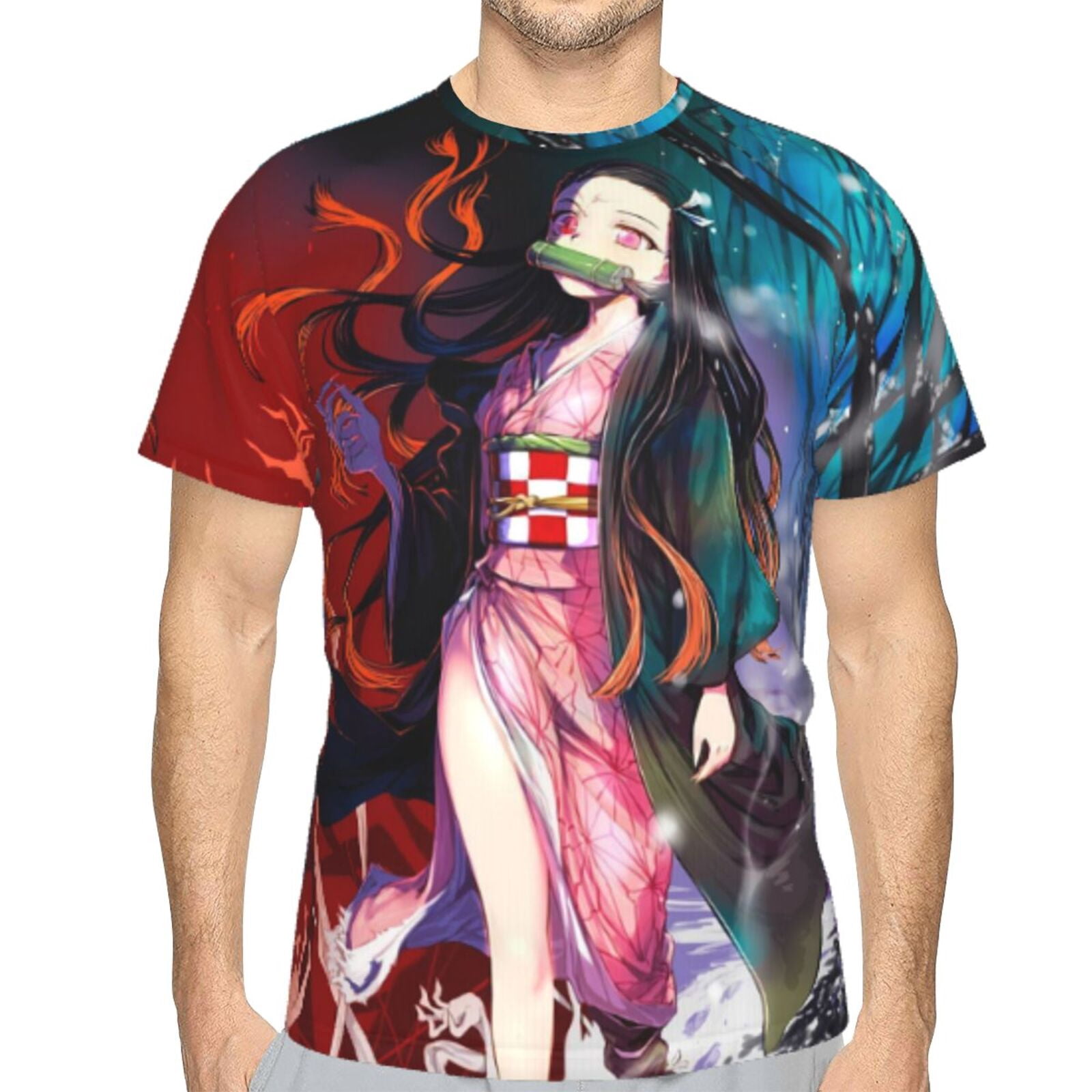 Demon Slayer Nezuko Shirt 3d Printed T Shirt Crewneck Short Sleeve Top ...