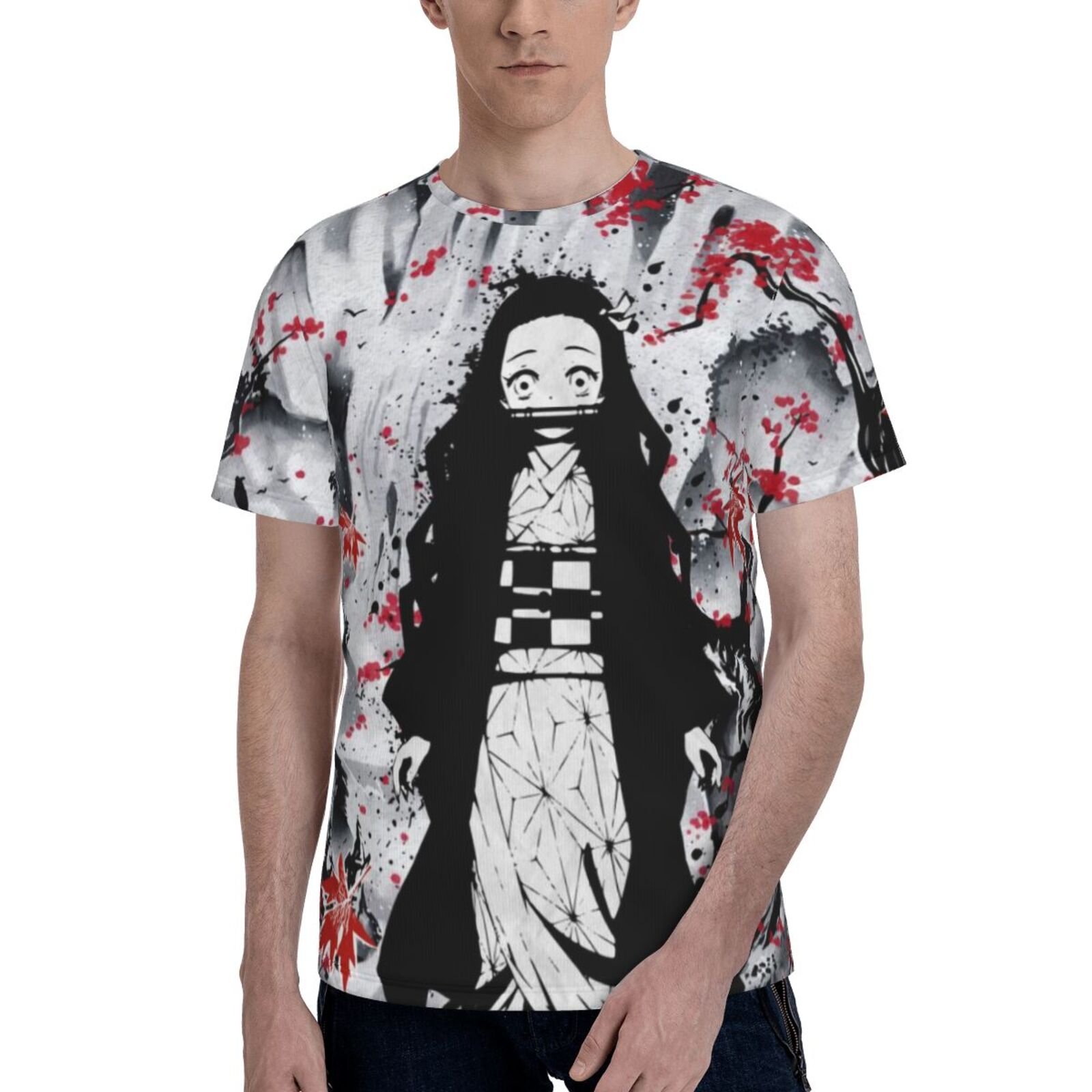 Demon Slayer Nezuko Shirt 3d Printed T Shirt Crewneck Short Sleeve Top ...