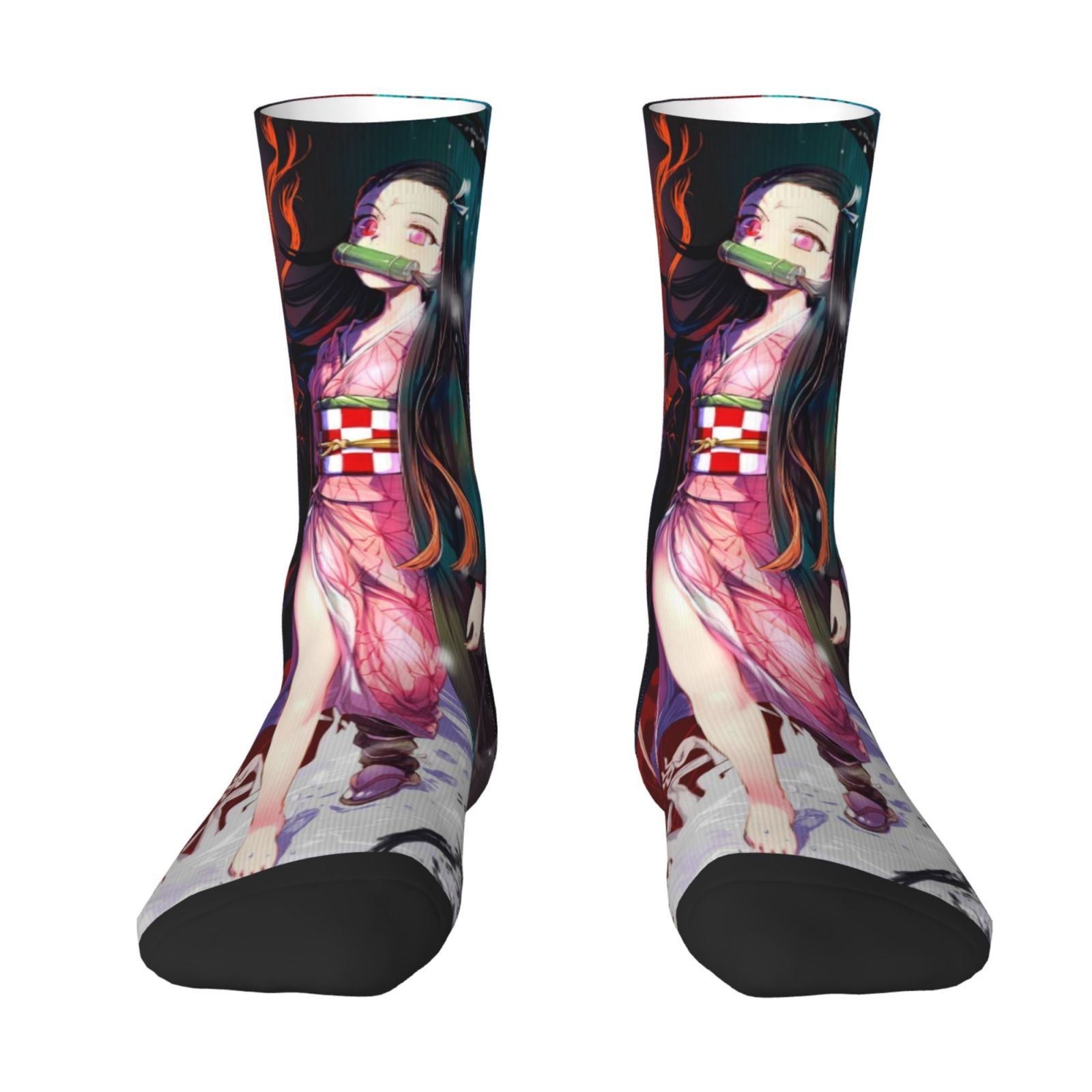 Demon Slayer Nezuko Socks Crew Socks Funny Novelty Long Socks Unisex ...