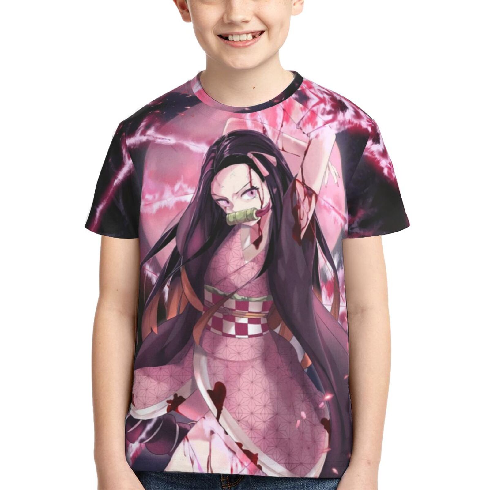 Demon Slayer Nezuko T Shirts 3d Printed Short Sleeve Tee Shirt For Boys ...