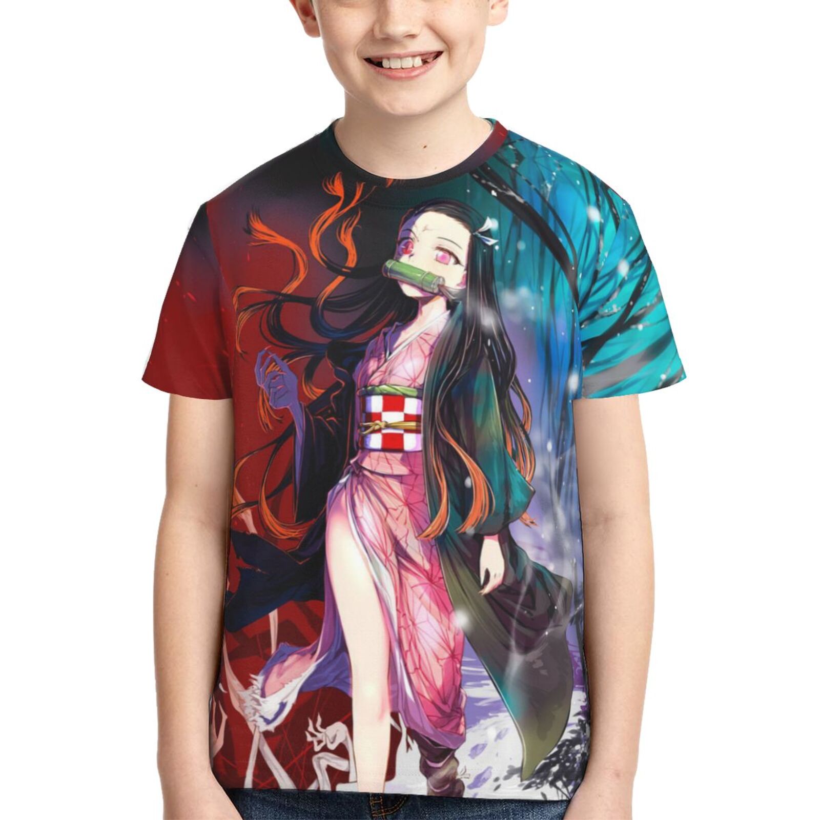Demon Slayer Nezuko T Shirts 3d Printed Short Sleeve Tee Shirt For Boys ...