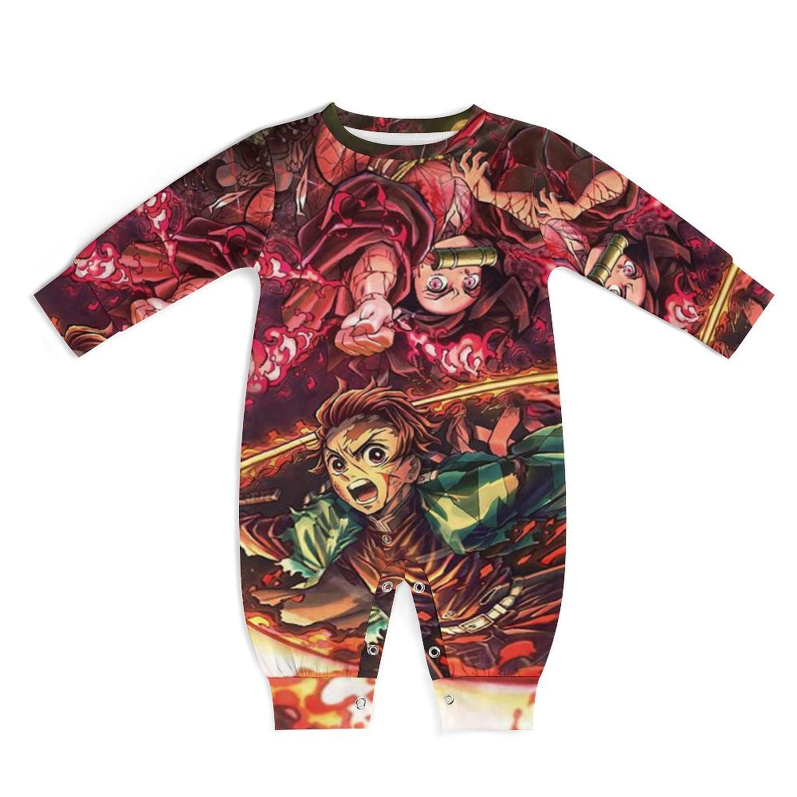 Demon Slayer Nezuko Tanjiro Baby Rompers One-Piece Kid's Long Sleeve ...