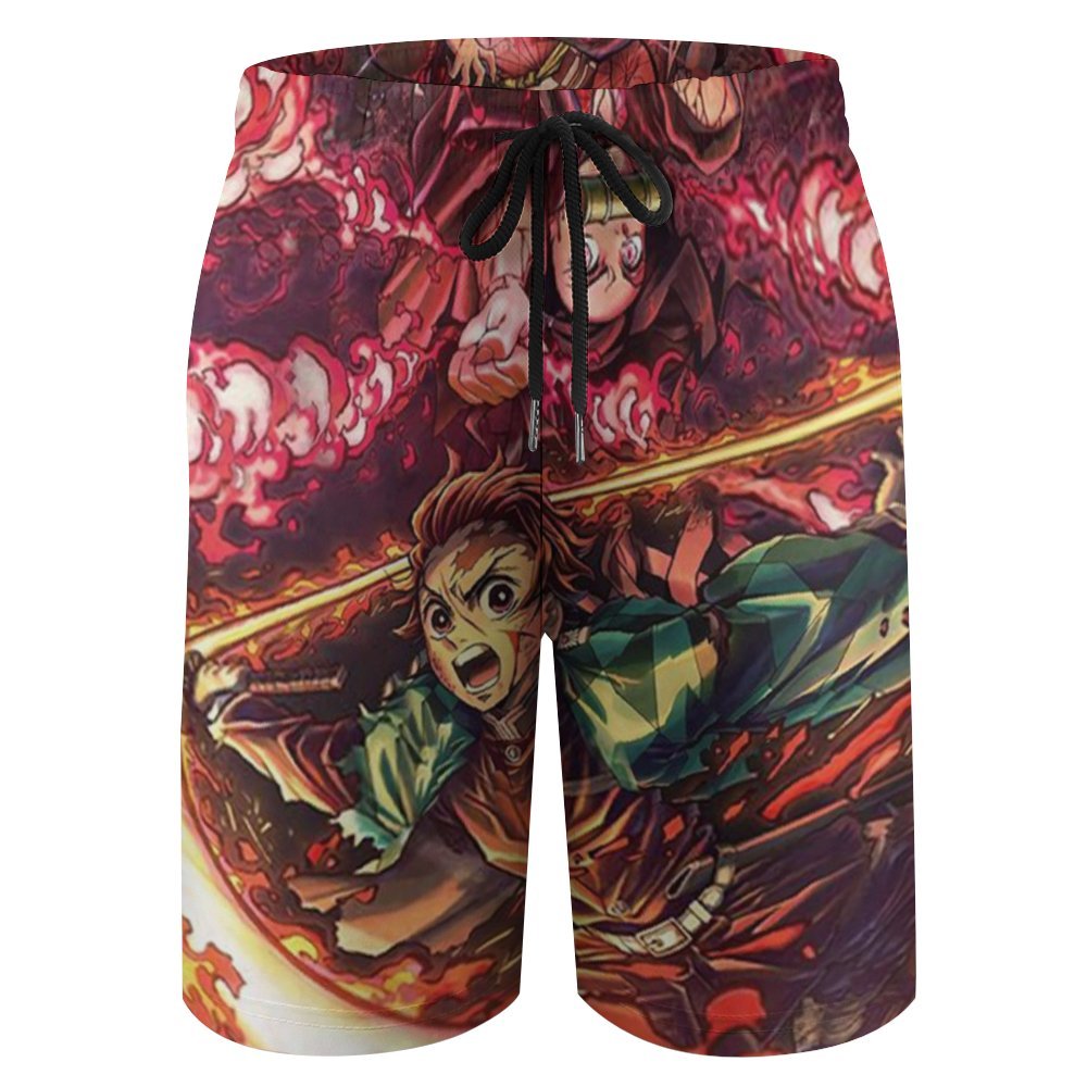 Demon Slayer Nezuko Tanjiro Boy's Swim Trunks Summer Hawaii Board ...
