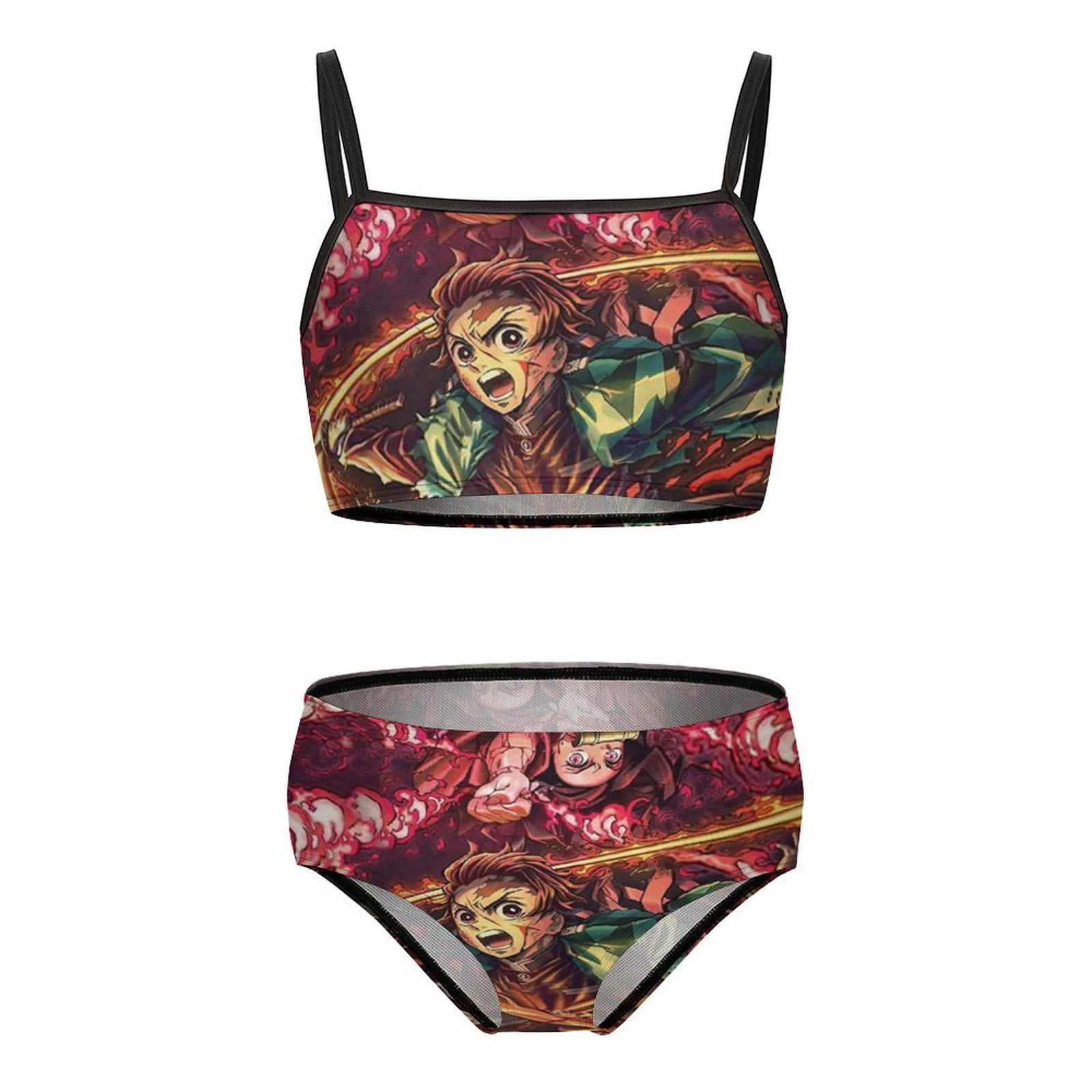 Demon Slayer Nezuko Tanjiro Children's Swimsuit Girl's Swimwear 2 Piece ...