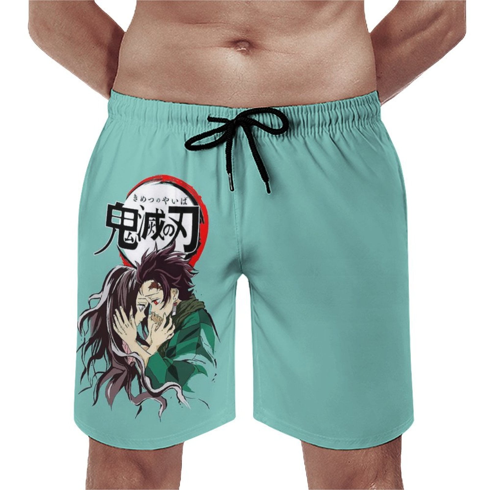 Demon Slayer Nezuko Tanjiro Men's Swim Trunks Quick Dry Beach Board ...