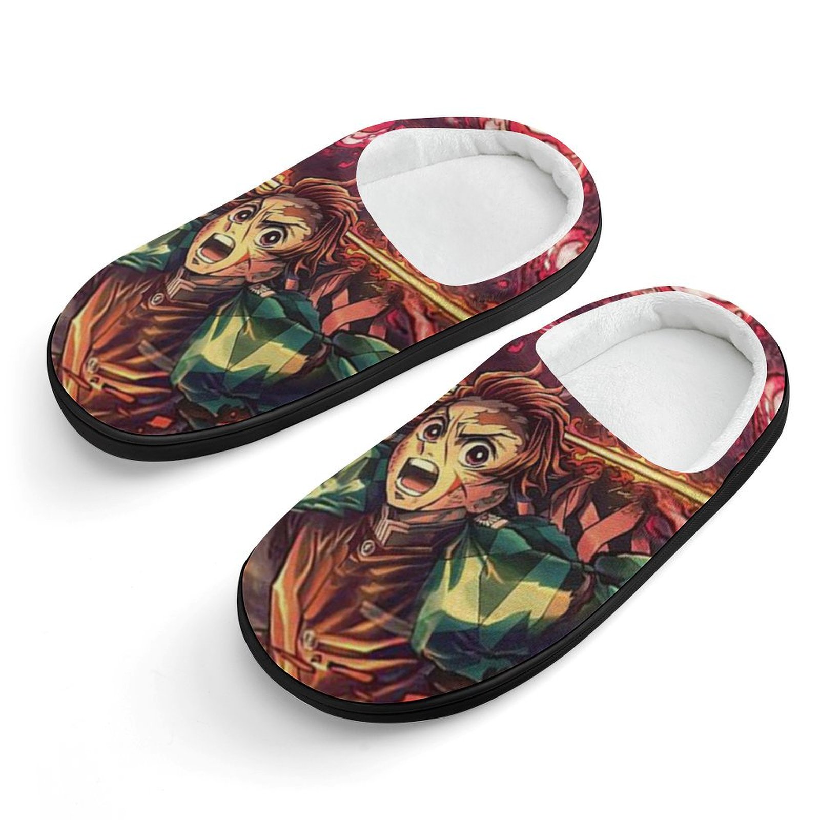 Demon Slayer Nezuko Tanjiro Winter Plush Slippers for Boys Girls Soft ...