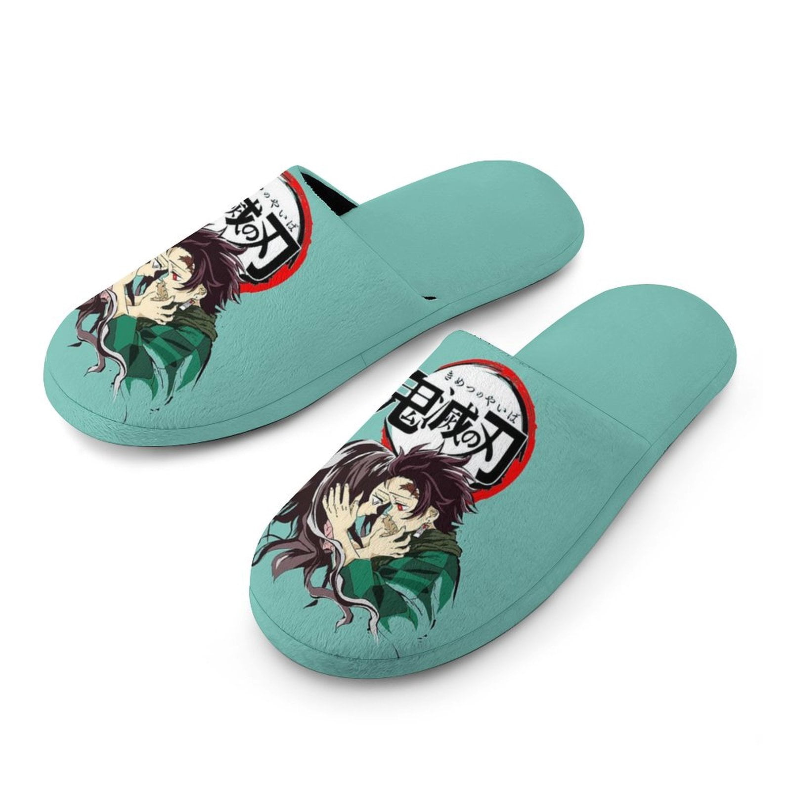 Demon Slayer Nezuko Tanjiro Women's Cotton Slippers Flannel Plush ...