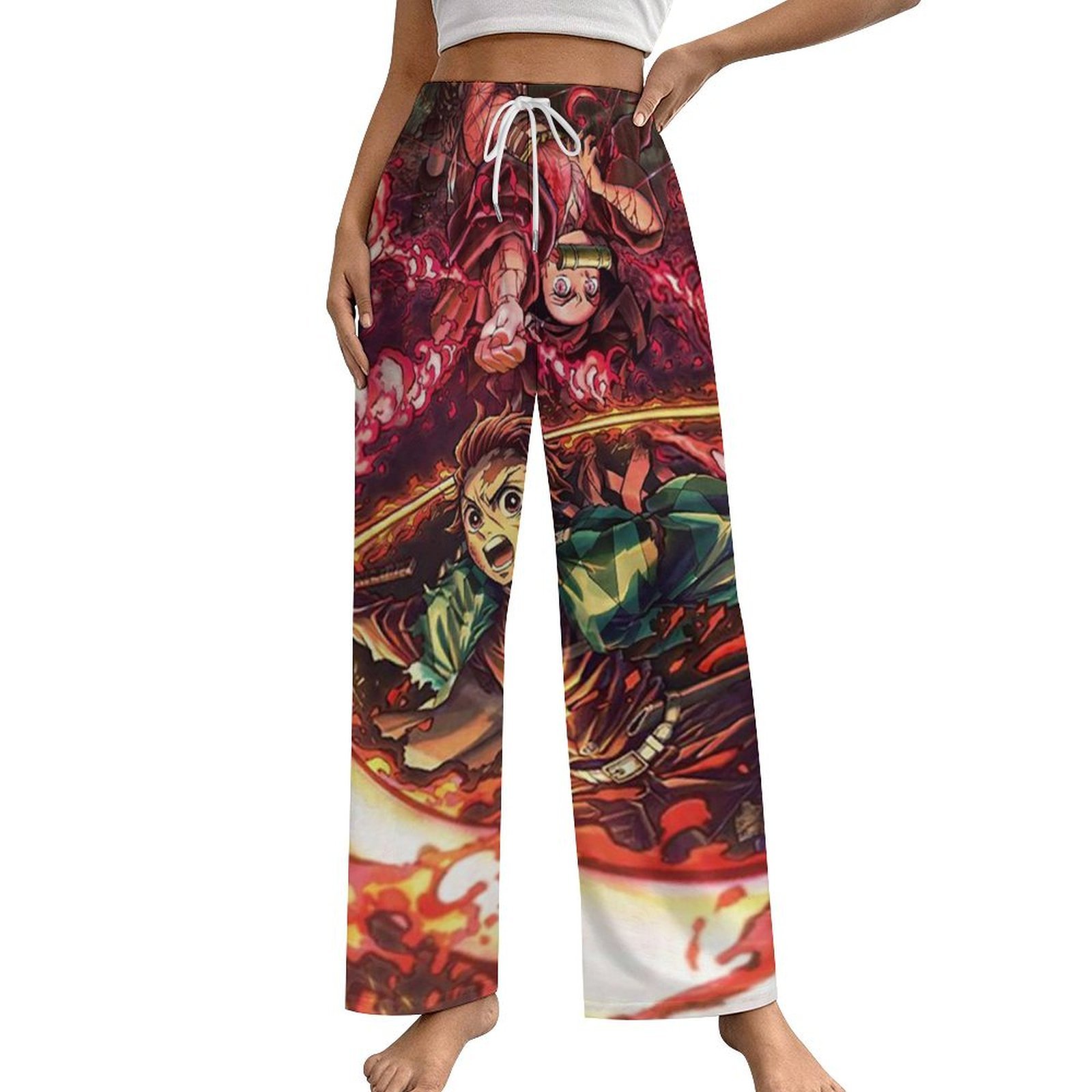 Demon Slayer Nezuko Tanjiro Women's Pajama Pants Novelty Daily Cozy ...