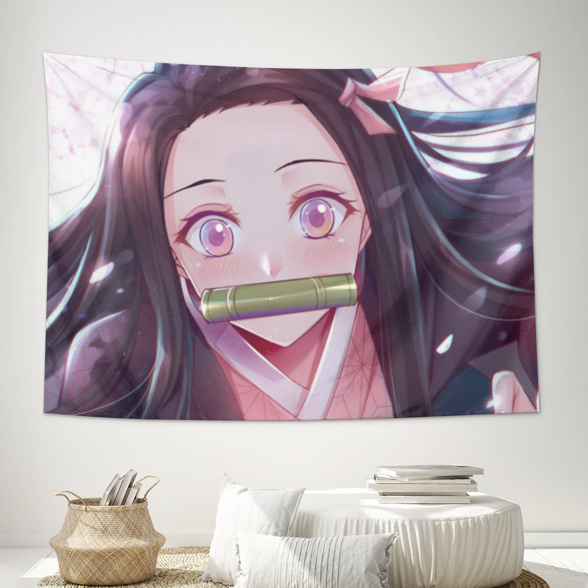 Demon Slayer Nezuko Tapestry Bedroom Poster Beautiful Room Decor Flag ...