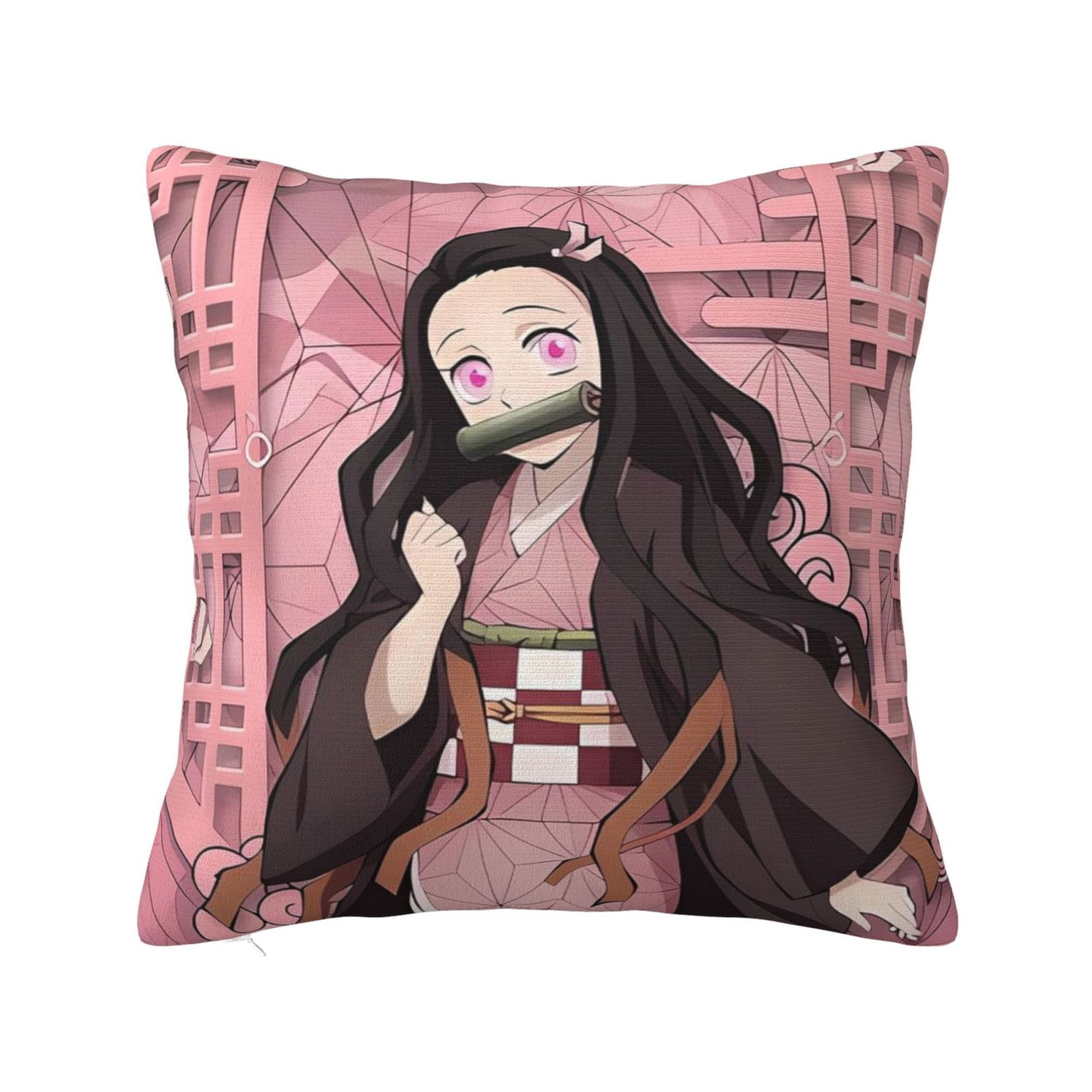 Demon Slayer Nezuko Throw Pillow Cover Decoration Pillow Case Cushion ...