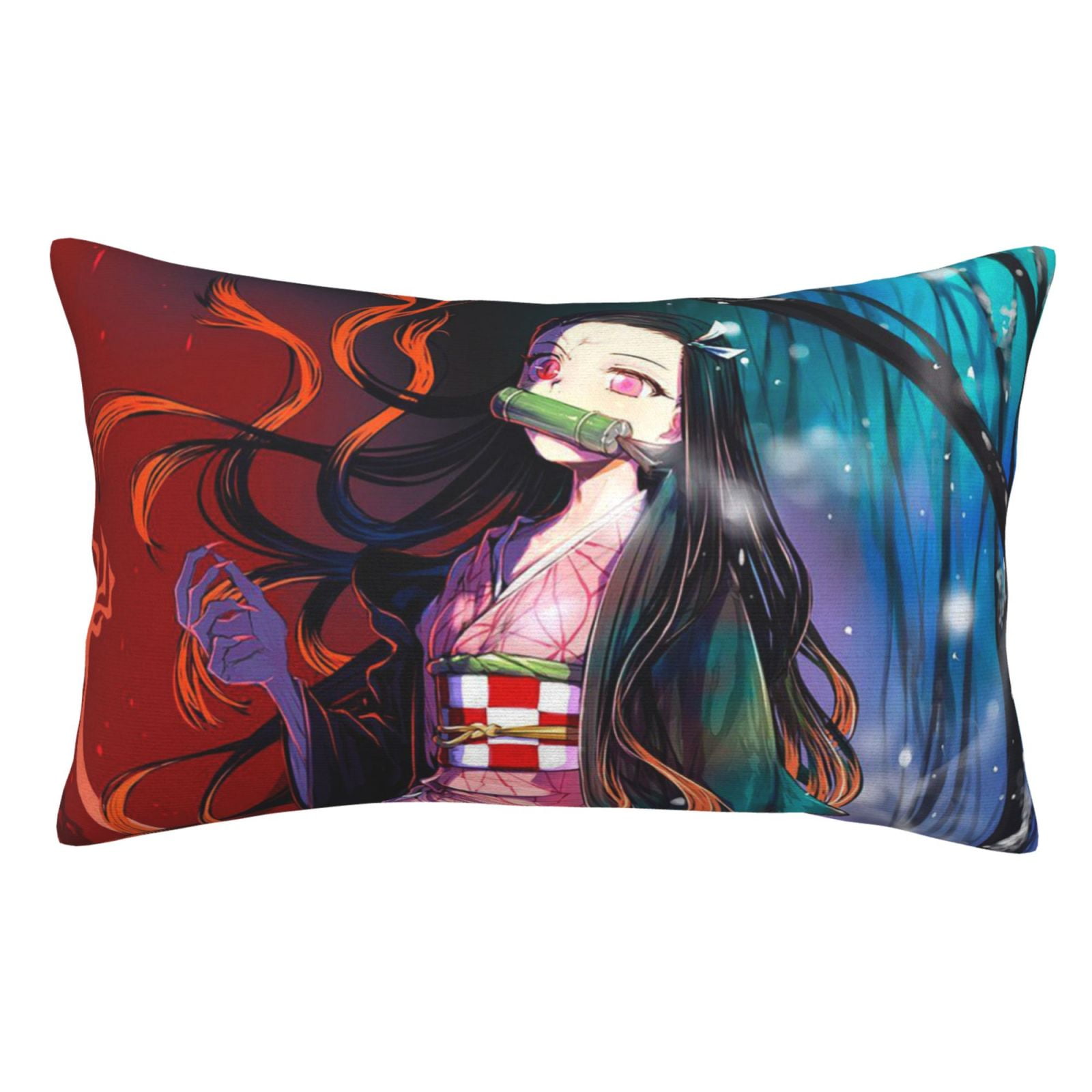 Demon Slayer Nezuko Throw Pillow Covers 16"X24" Pillow Case Cushion ...