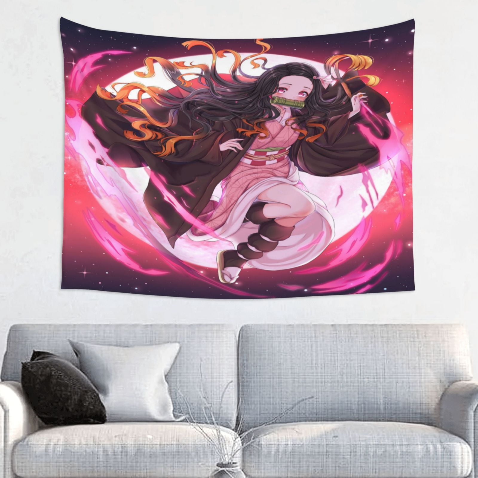 Demon Slayer Nezuko Wall Tapestry Cartoon Poster for Bedroom Aesthetics ...