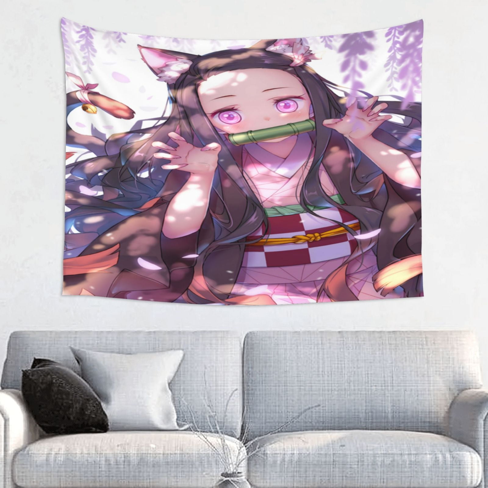 Demon Slayer Nezuko Wall Tapestry Cartoon Poster for Bedroom Aesthetics ...