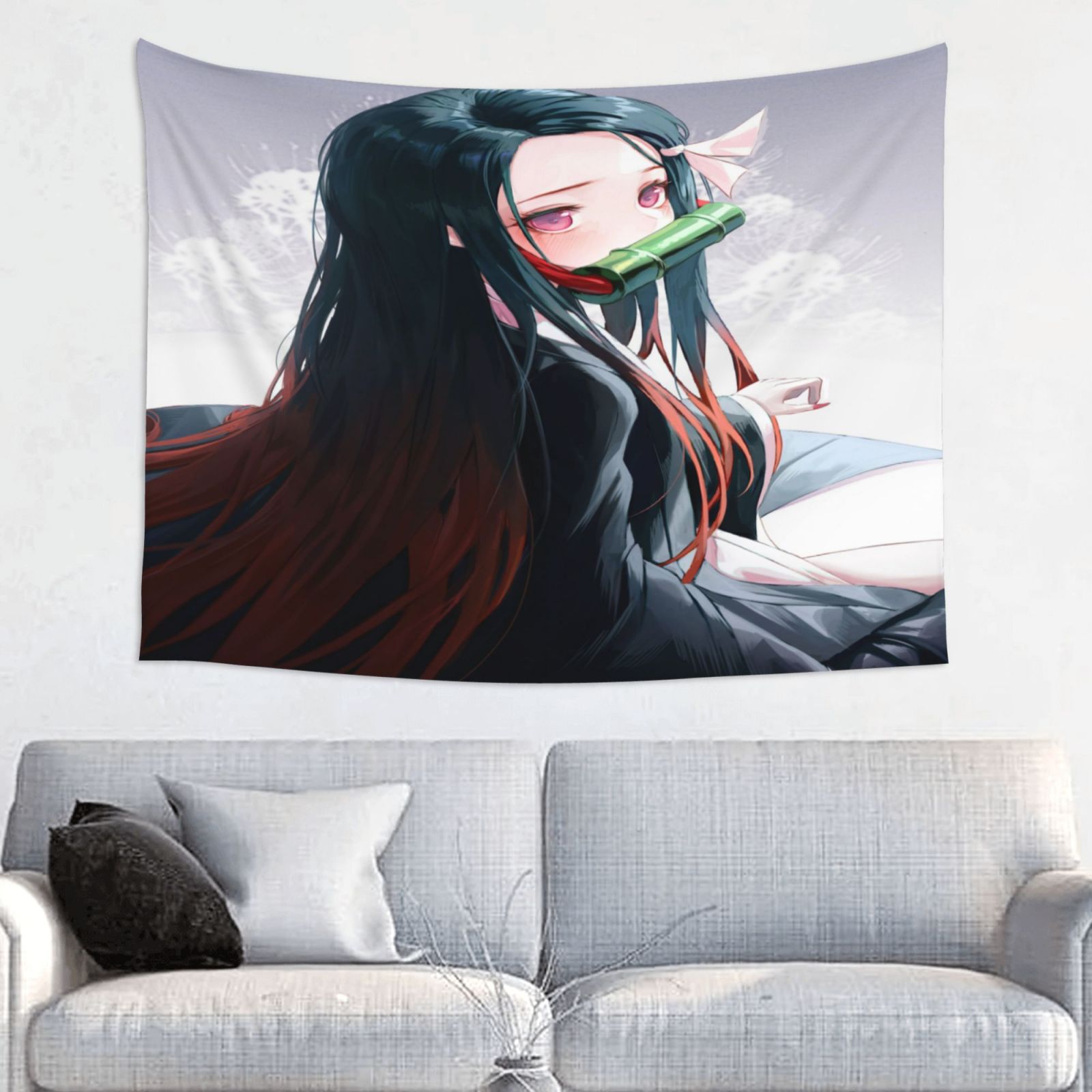 Demon Slayer Nezuko Wall Tapestry Cartoon Poster for Bedroom Aesthetics ...