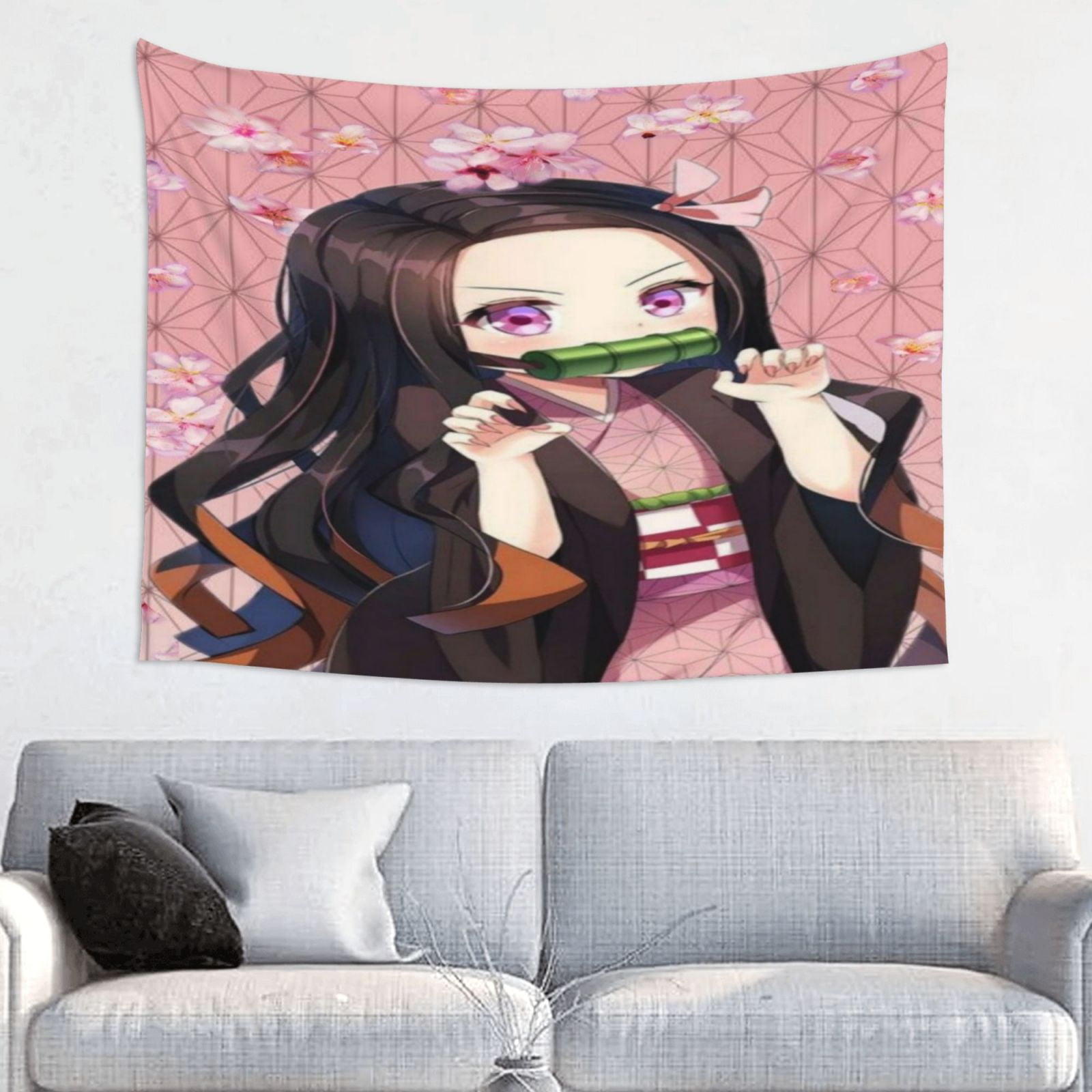 Demon Slayer Nezuko Wall Tapestry Cartoon Poster for Bedroom Aesthetics ...