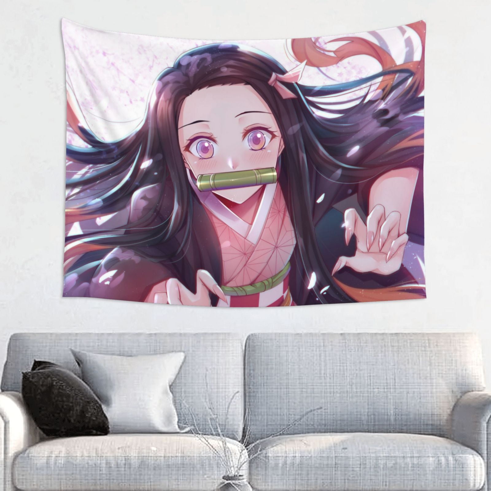 Demon Slayer Nezuko Wall Tapestry Cartoon Poster for Bedroom Aesthetics ...